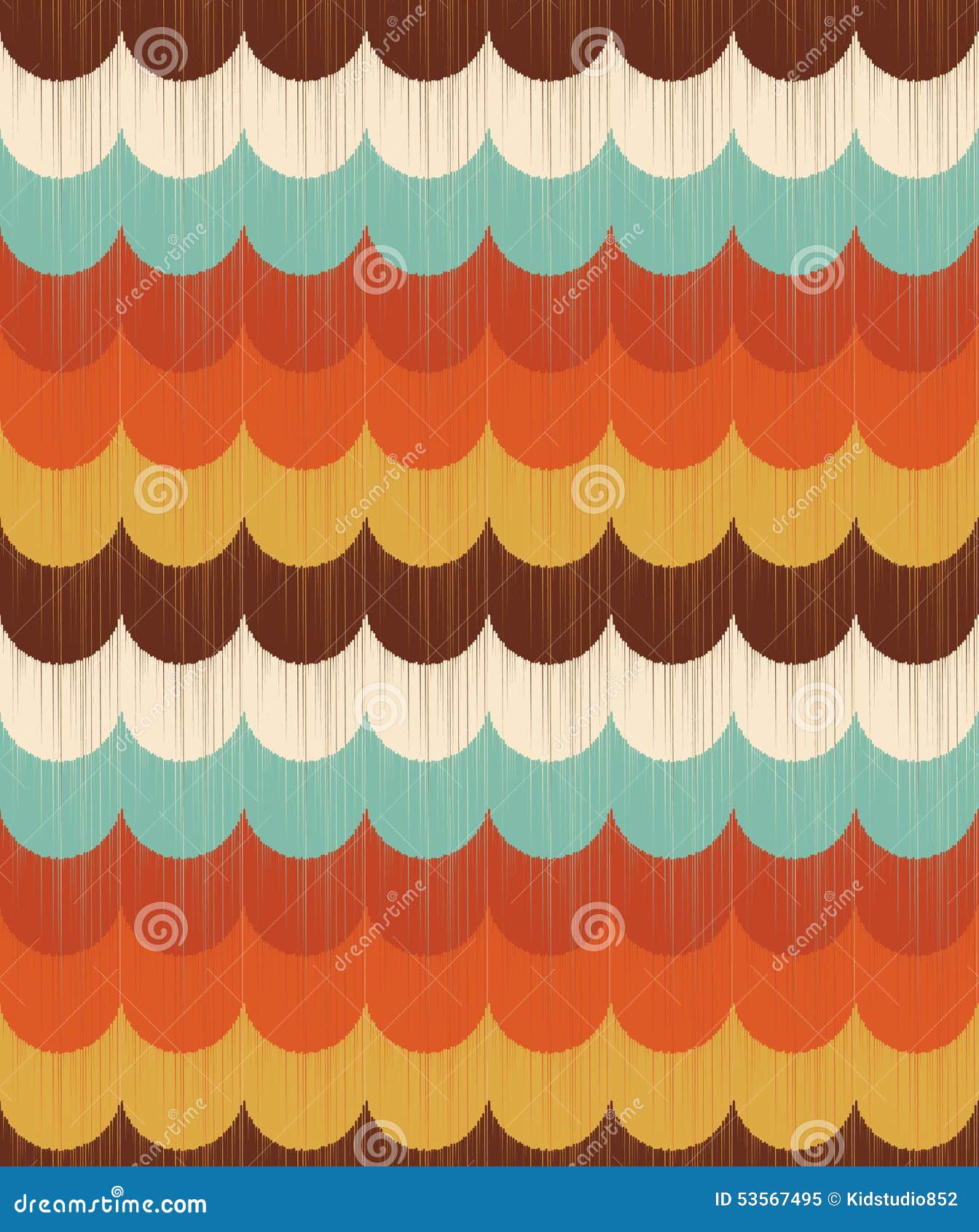 Seamless Retro Ocean Wave Pattern Stock Vector - Illustration of ...