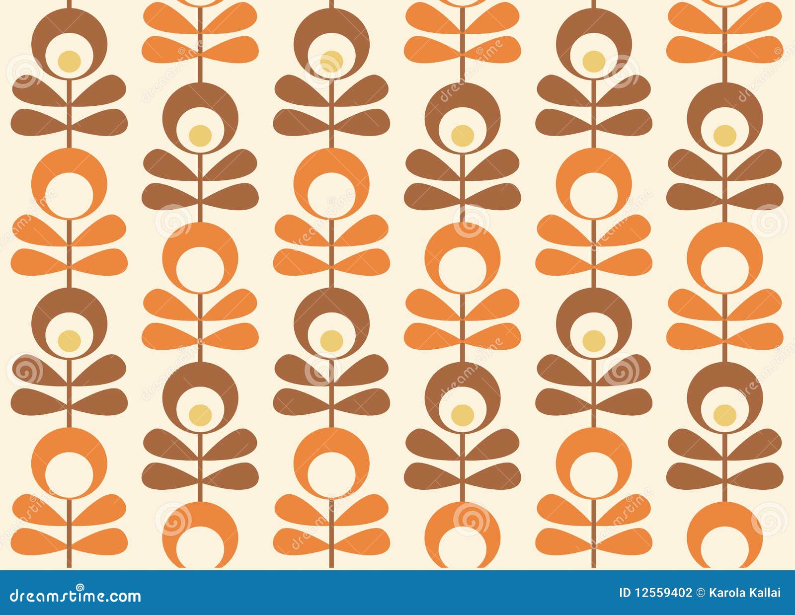 Seamless Retro Pattern Texture With Round Clocks Vector Illustration ...