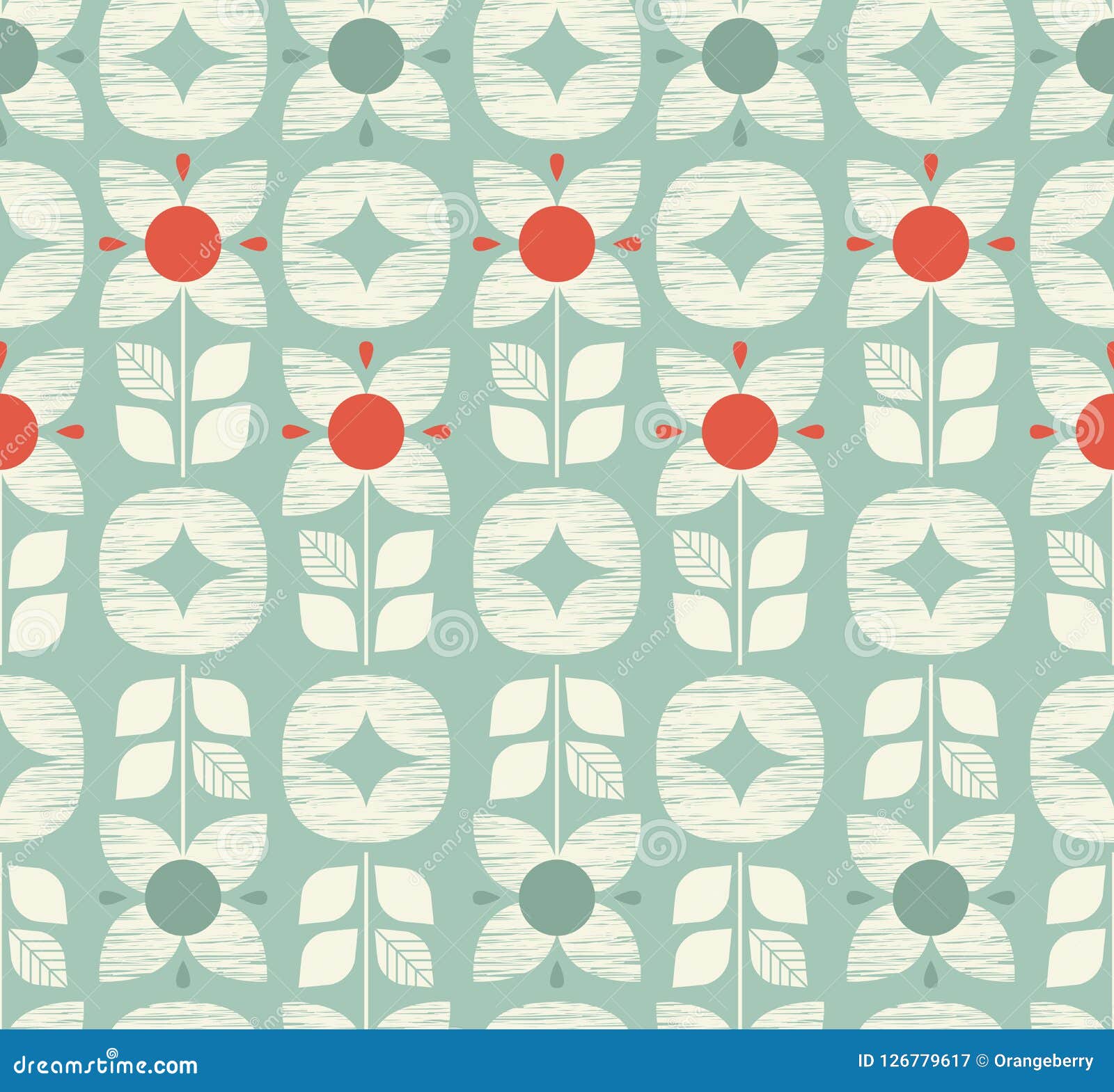 Seamless Retro Pattern with Flowers Stock Vector - Illustration of ...