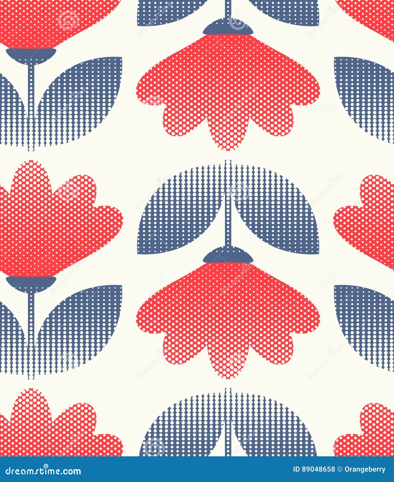Seamless Retro Pattern with Flowers Stock Vector - Illustration of ...