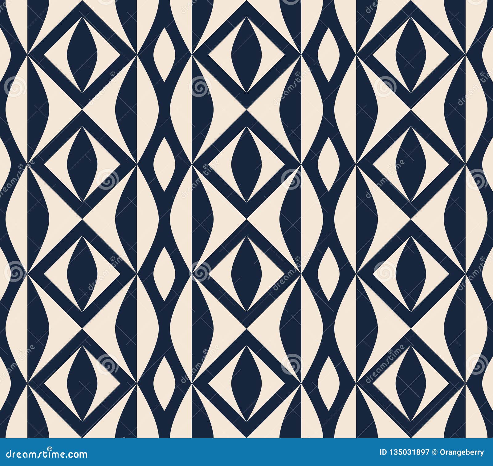Seamless Retro Pattern with Geometric Shapes Stock Vector ...