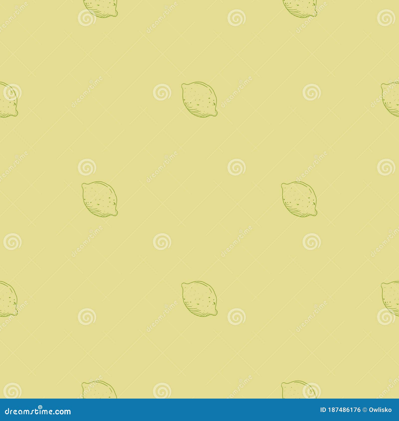 Seamless Retro Pattern with Pastel Sketch Lemon Stock Vector ...