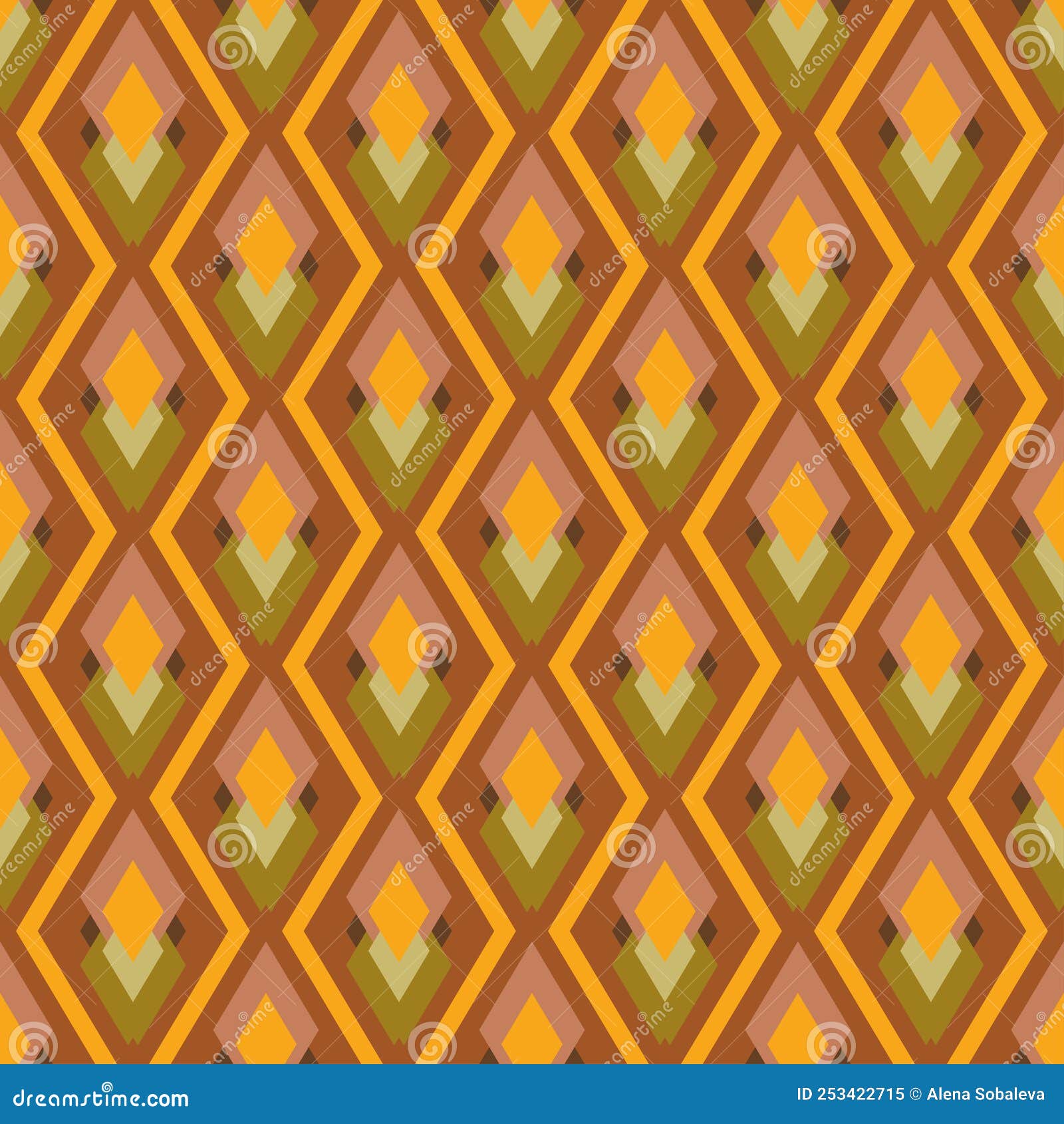 Seamless Retro Pattern, 1960s and 1970s Style, Mid-century Modern Stock ...