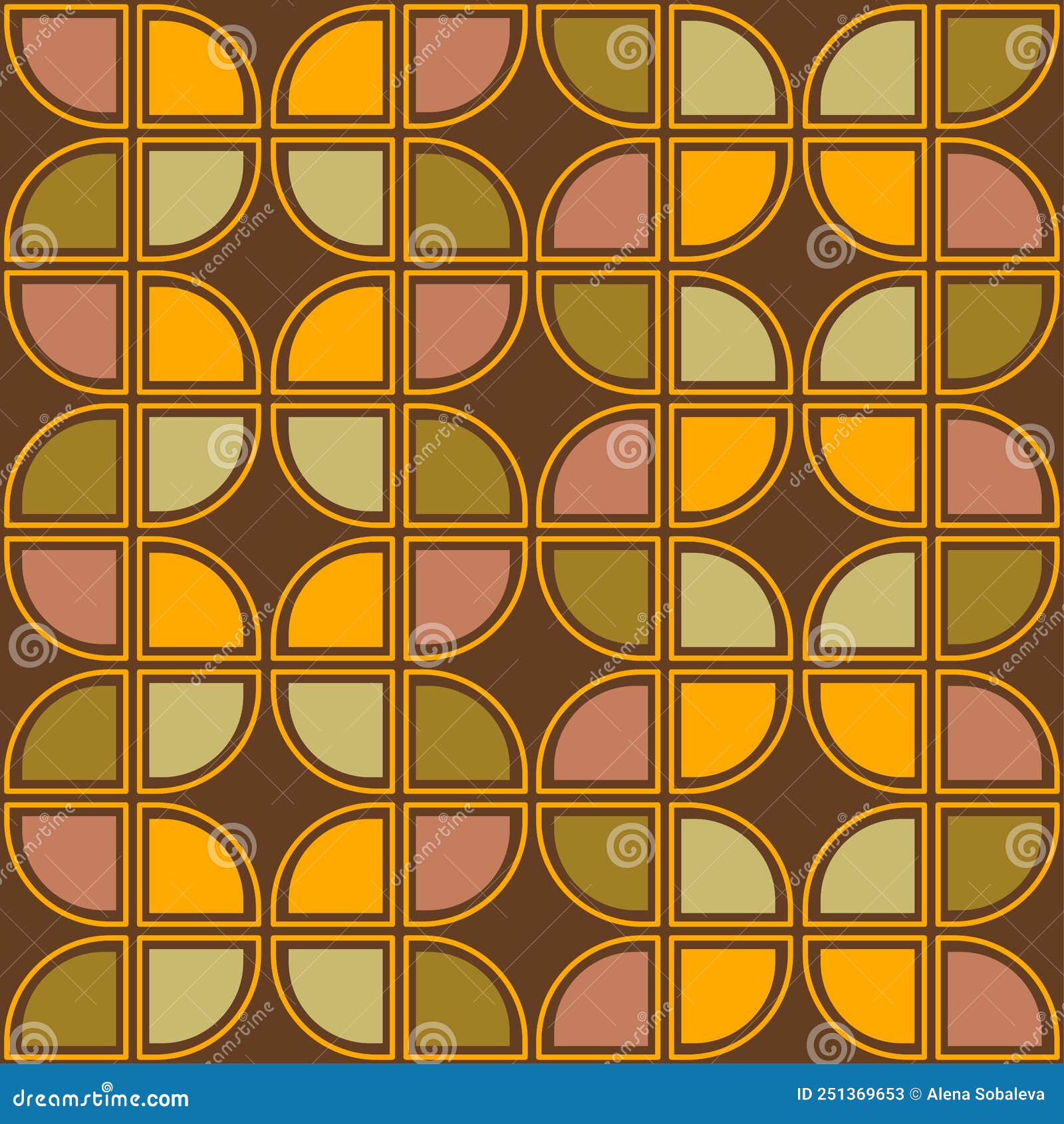 Seamless Retro Pattern, 1970s Style Stock Vector - Illustration of ...