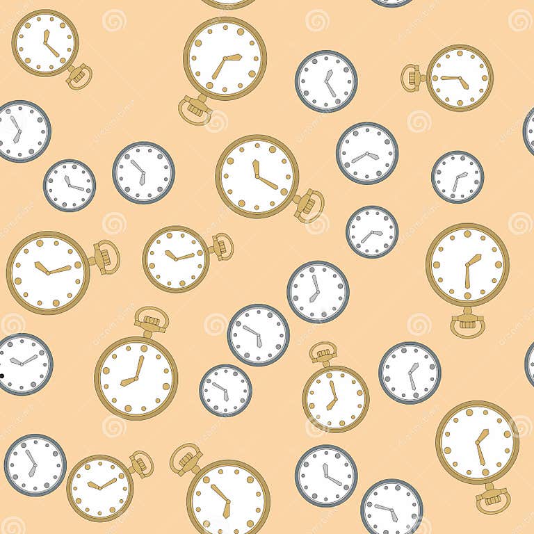 Seamless Pattern with Watches 569 Stock Vector - Illustration of ...