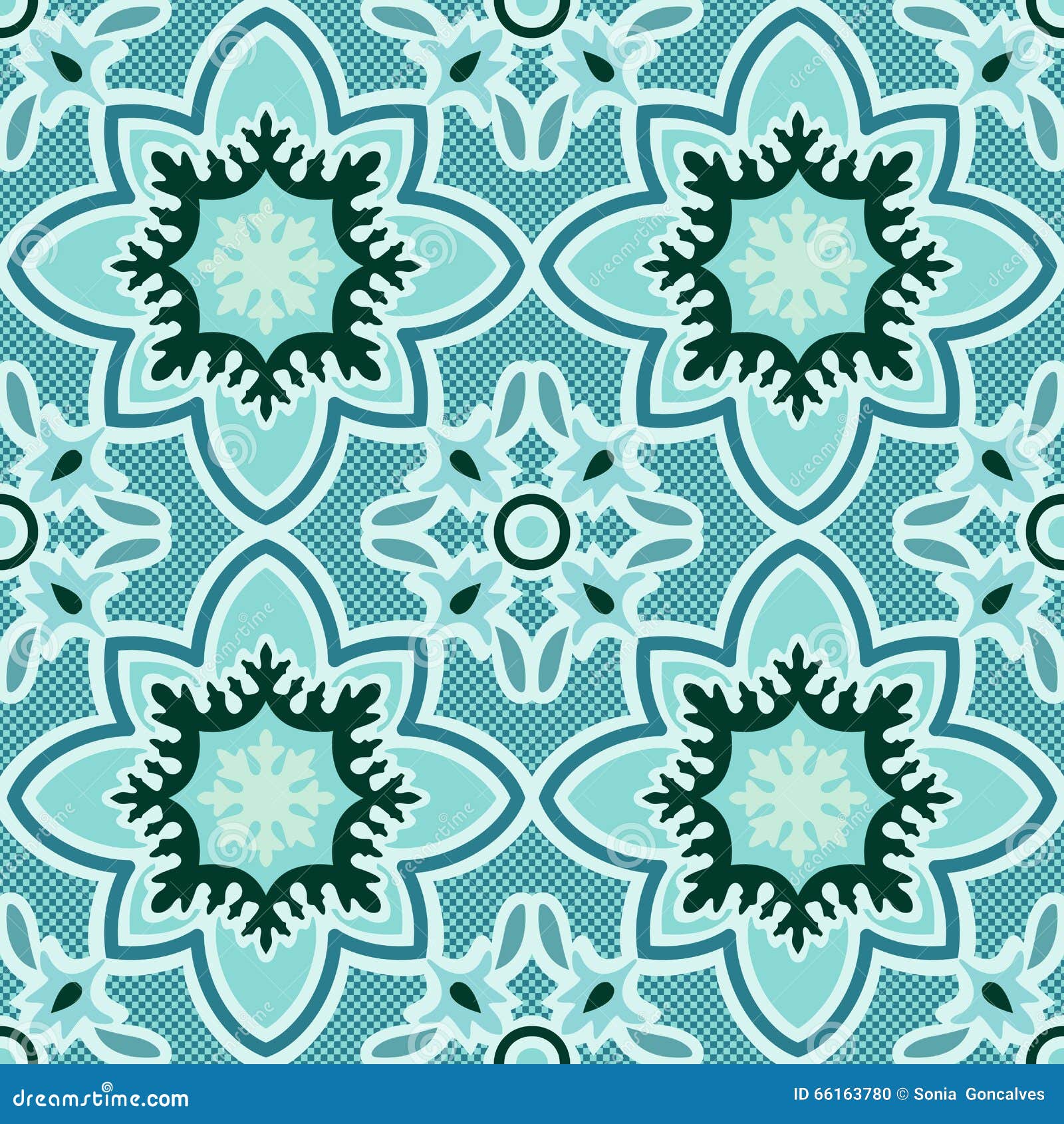 Seamless Retro Patterns Blue Stock Vector - Illustration of retro ...