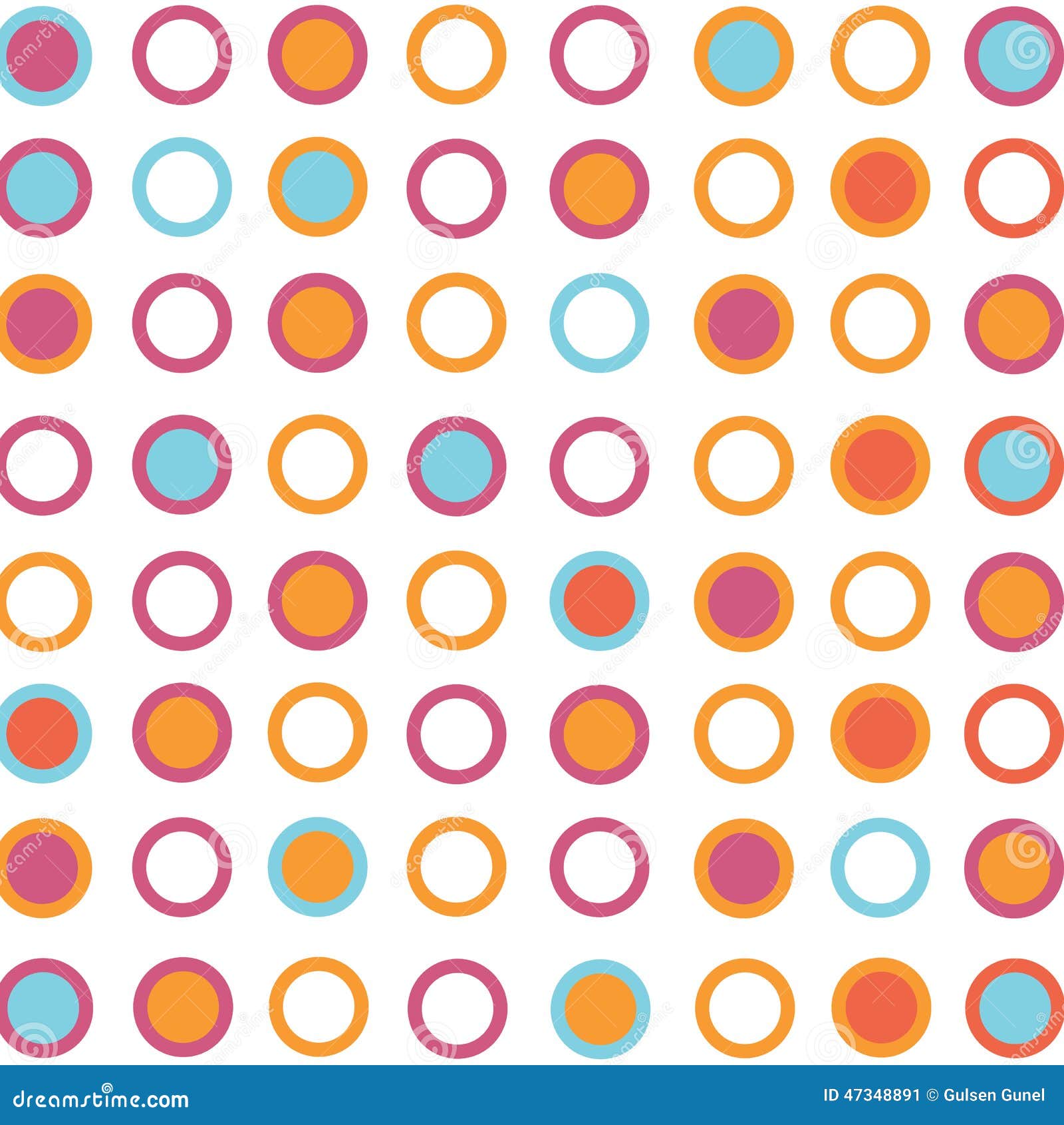 Seamless Retro Rounded Pattern Background Stock Vector - Illustration ...