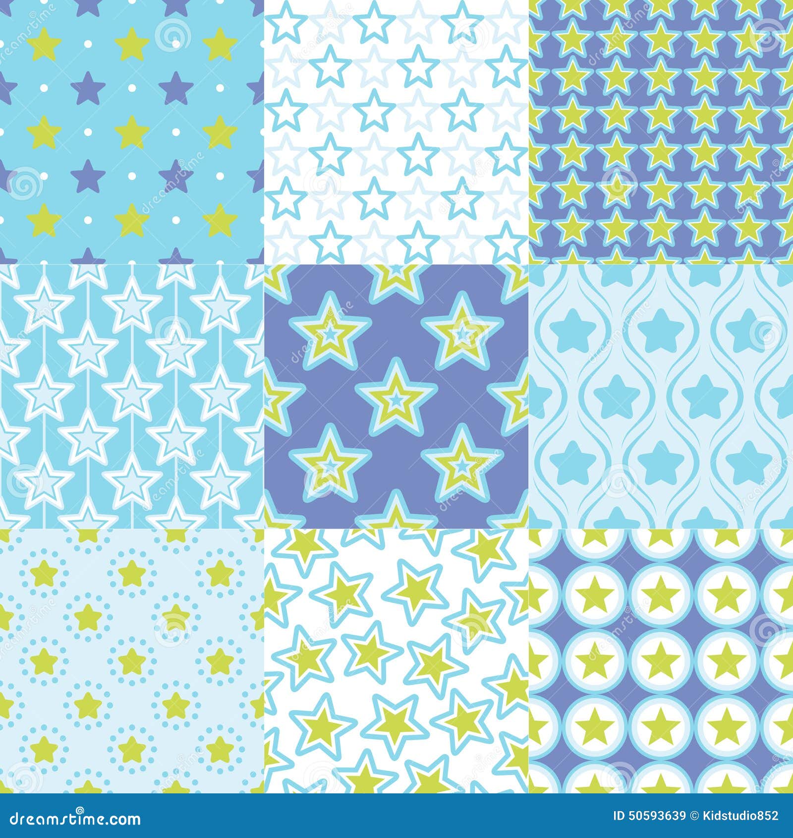 Seamless Retro Stars Geometric Pattern Stock Vector - Illustration of ...