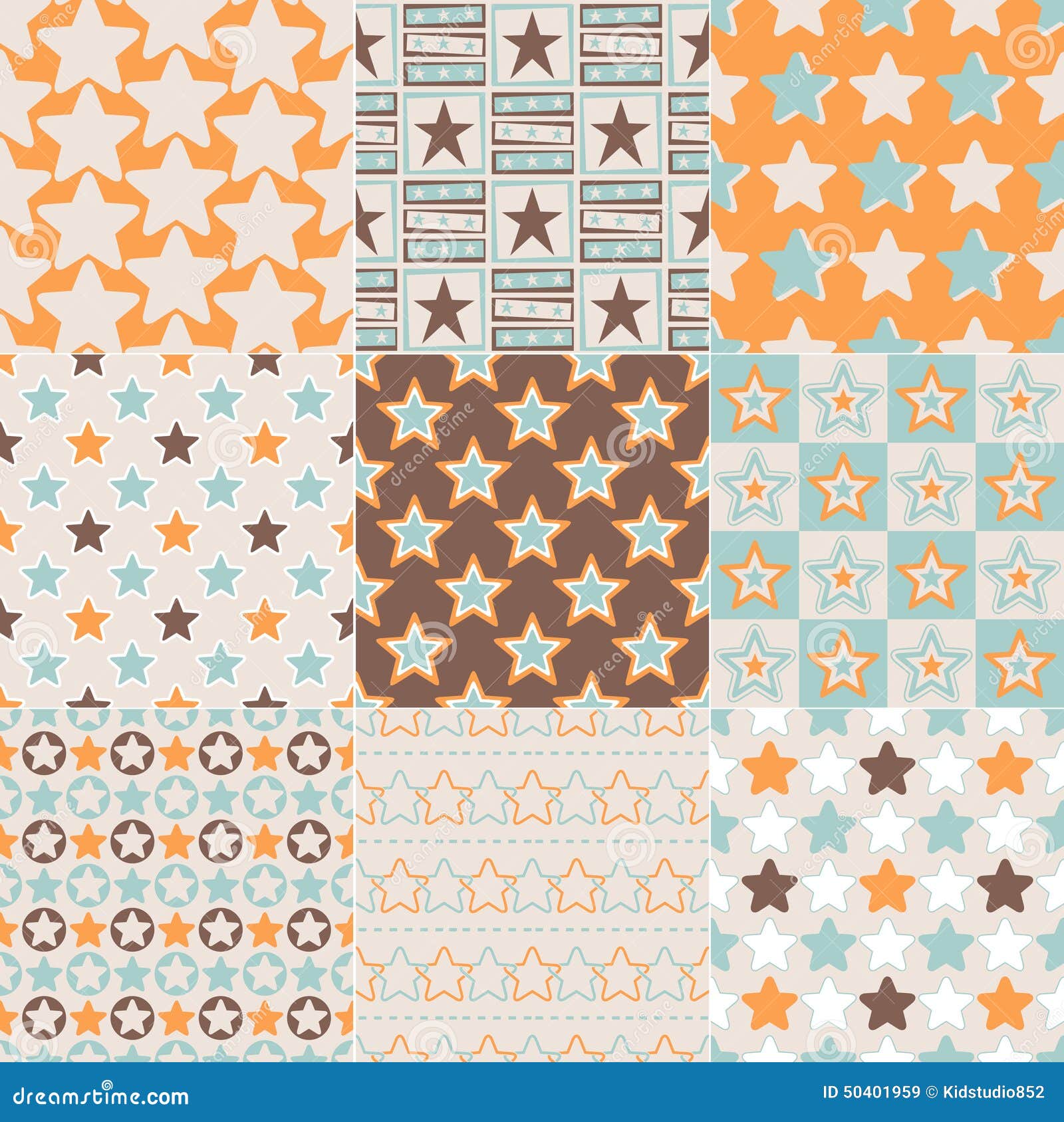 Seamless Retro Stars Pattern Stock Vector - Illustration of form ...