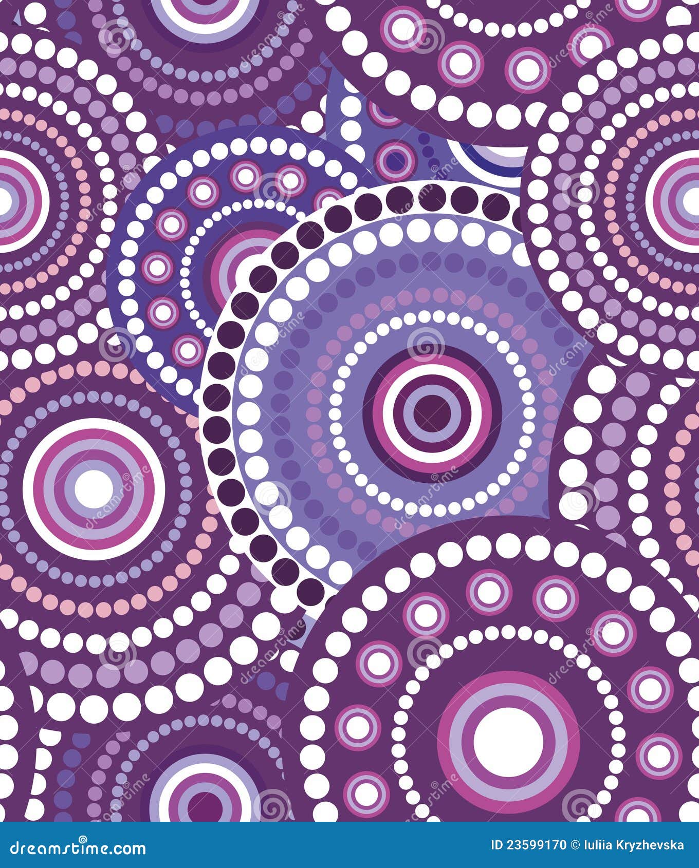 Seamless Retro Vector Violet Circle Texture Stock Vector - Illustration ...