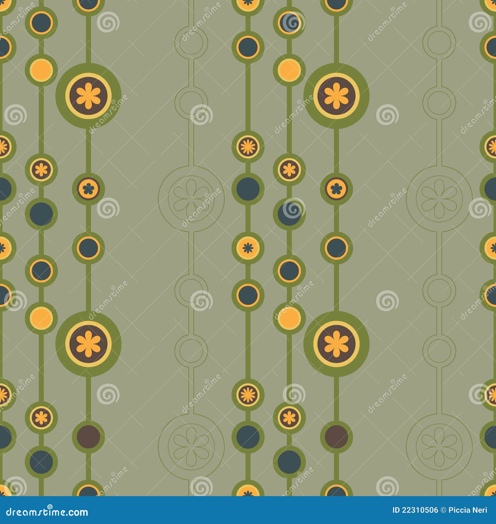 Seamless retro wallpaper stock illustration. Illustration of seamless ...