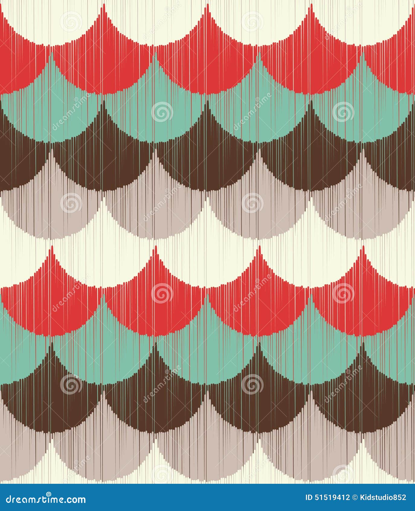 Seamless Retro Wave Pattern Stock Vector - Illustration of brown, lines ...