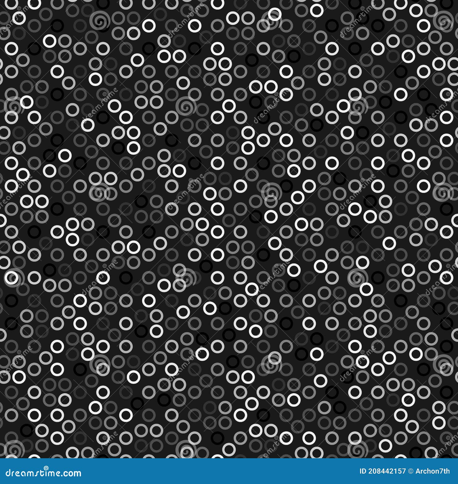 Seamless Ring Background Texture. Abstract Monochrome Pattern Stock ...