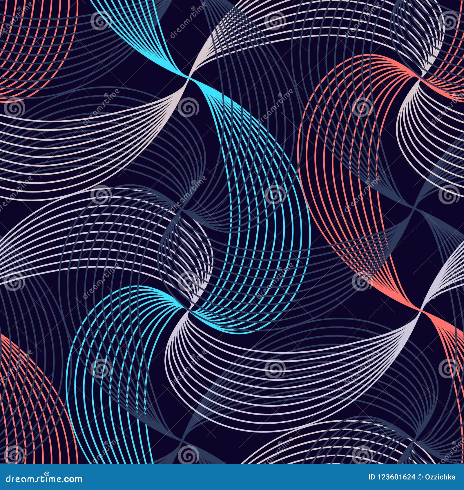 Seamless Ripple Vector Pattern. Repeating Vector Texture. Wavy Graphic ...