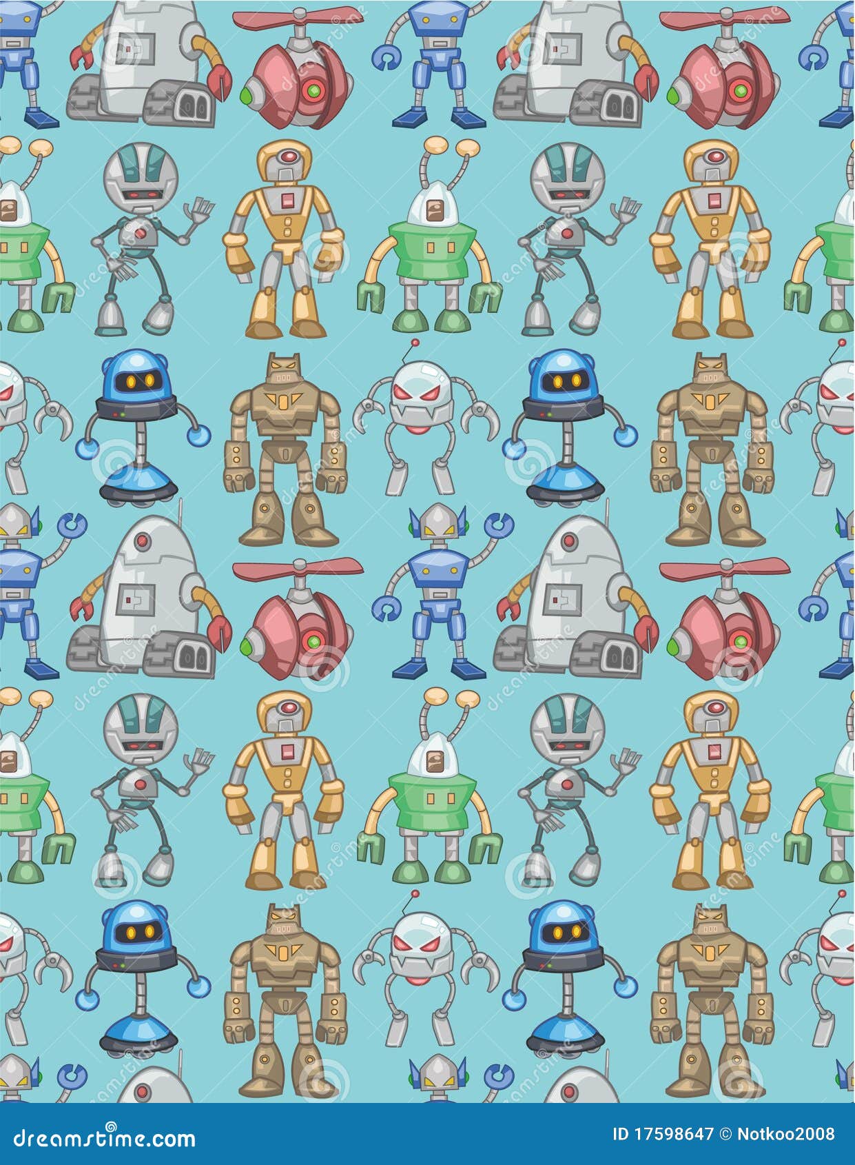 Seamless robot pattern stock vector. Illustration of artificial - 17598647