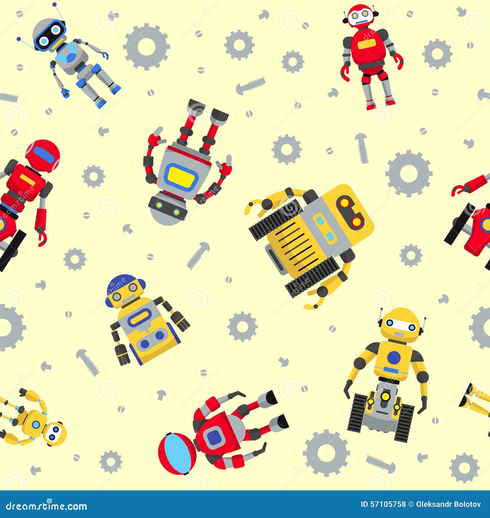 Seamless robots pattern stock vector. Illustration of electric - 57105758