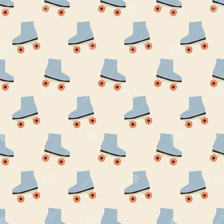 Seamless Roller Skate Pattern Stock Illustration - Illustration of ...