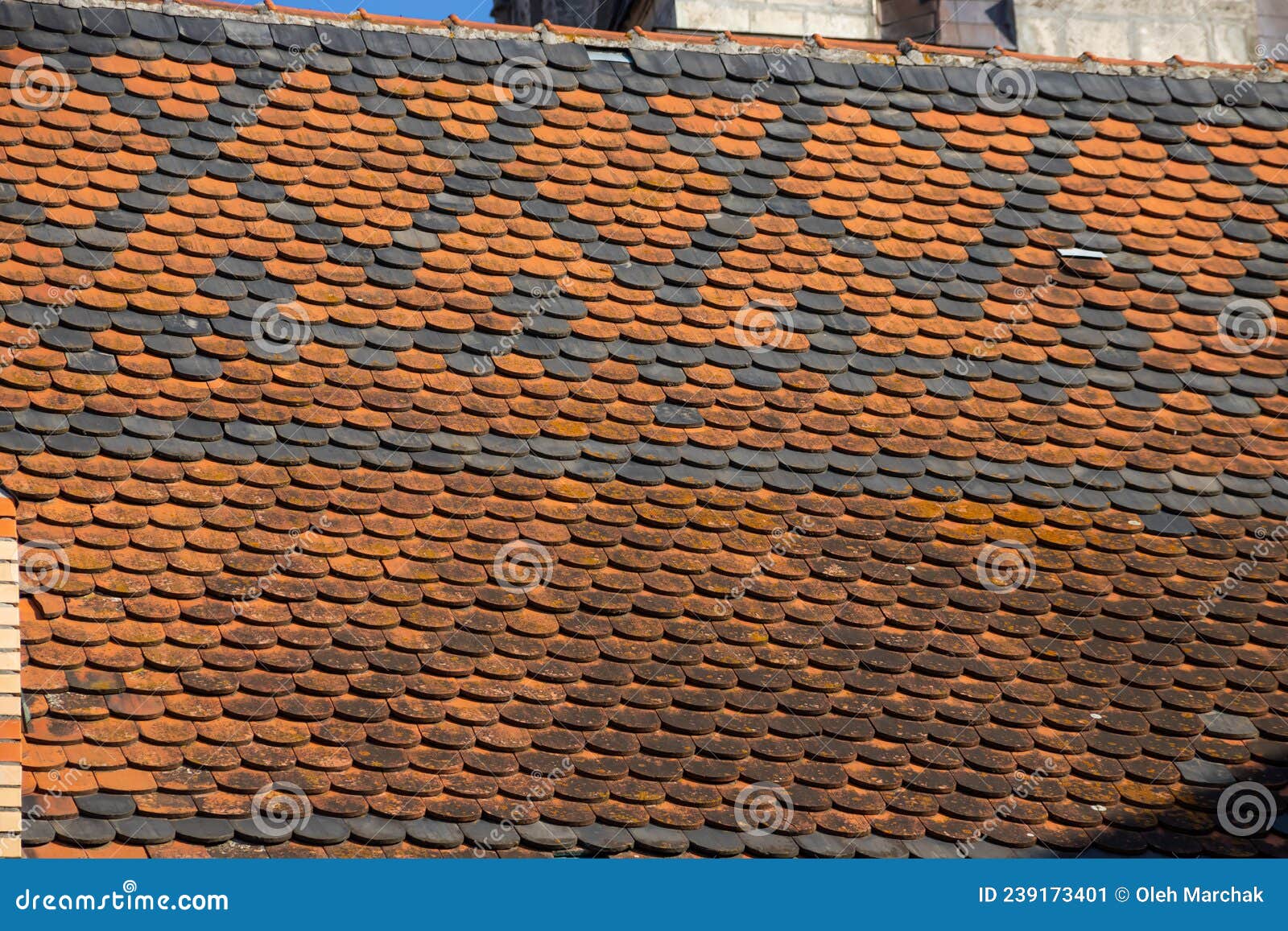 Seamless Roof Texture Of Flat Red Shingles With Embedded Line Patterns ...