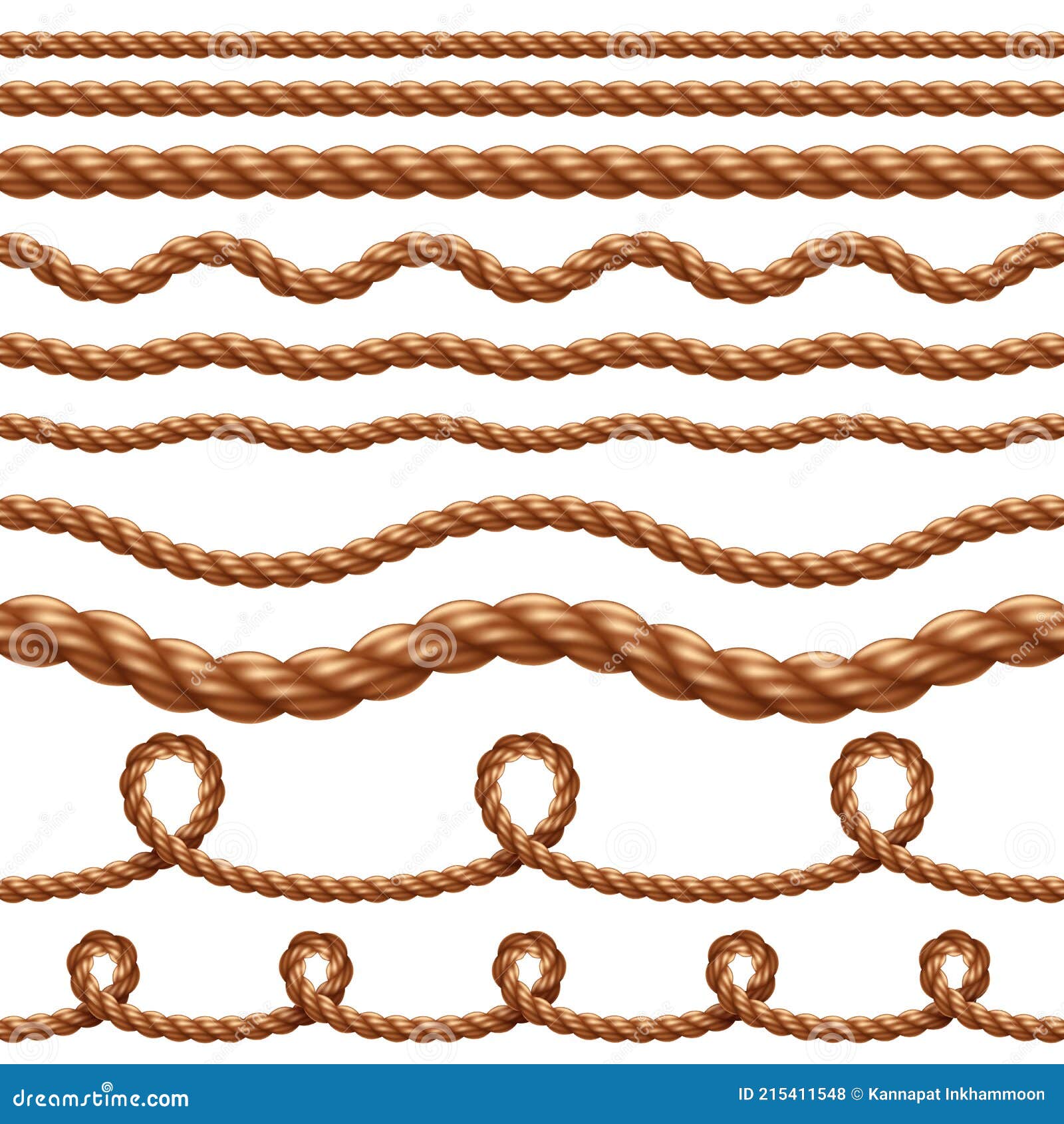 Seamless rope stock vector. Illustration of natural - 215411548