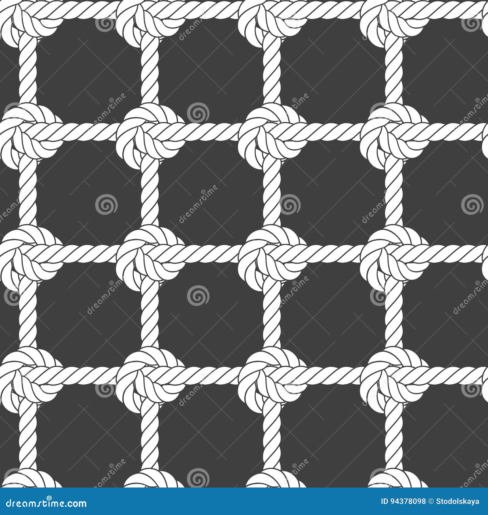 Seamless Rope Mesh - Knots Pattern Stock Vector - Illustration of navy ...
