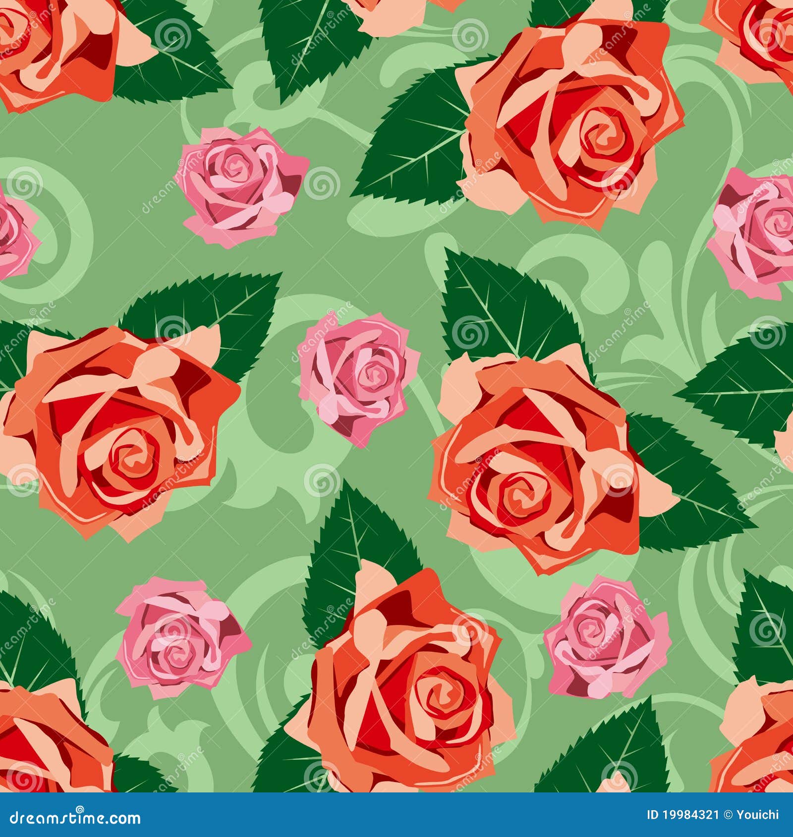 Seamless rose pattern stock vector. Illustration of pink - 19984321