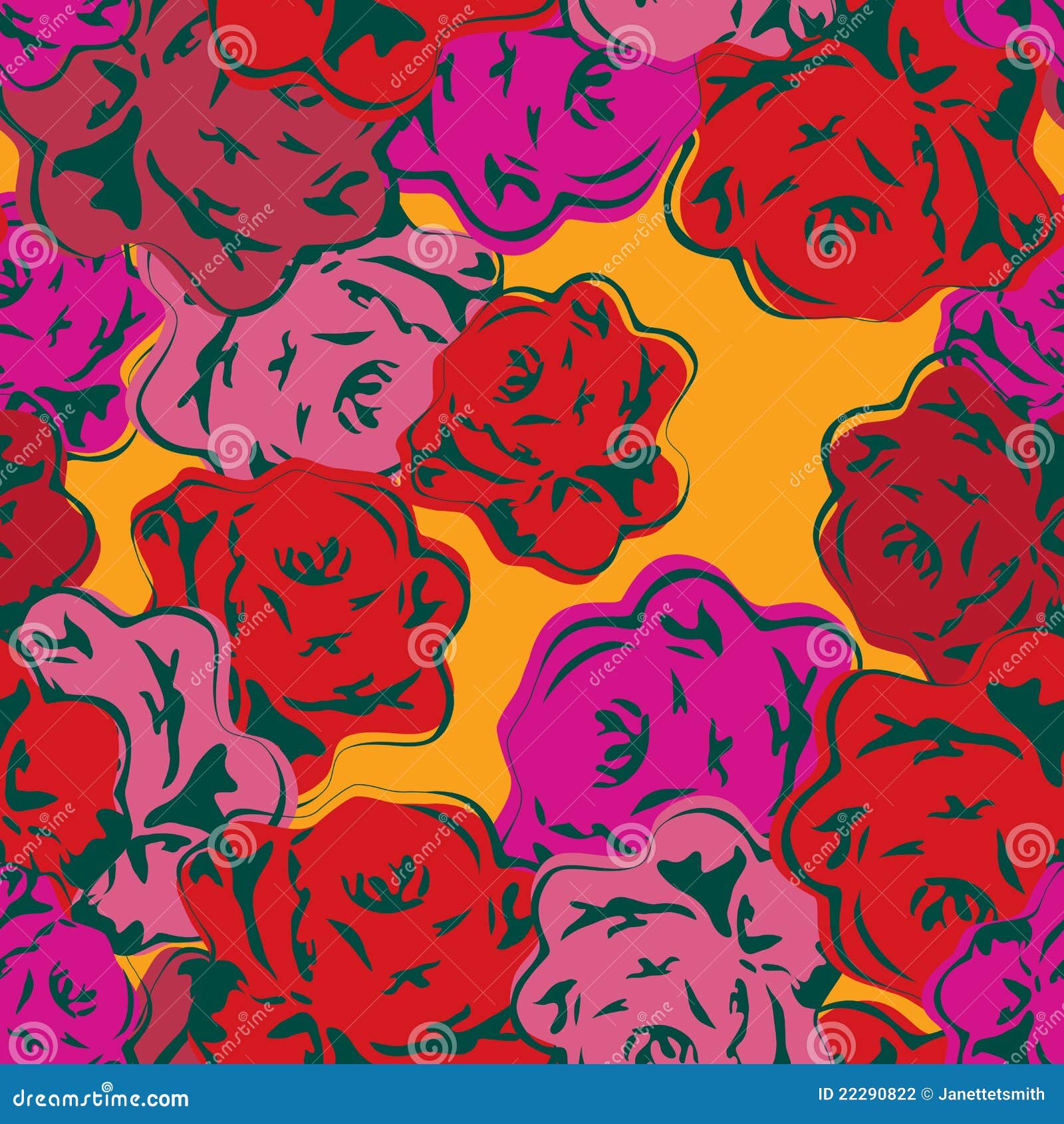 Seamless Rose Pattern stock vector. Illustration of rose - 22290822