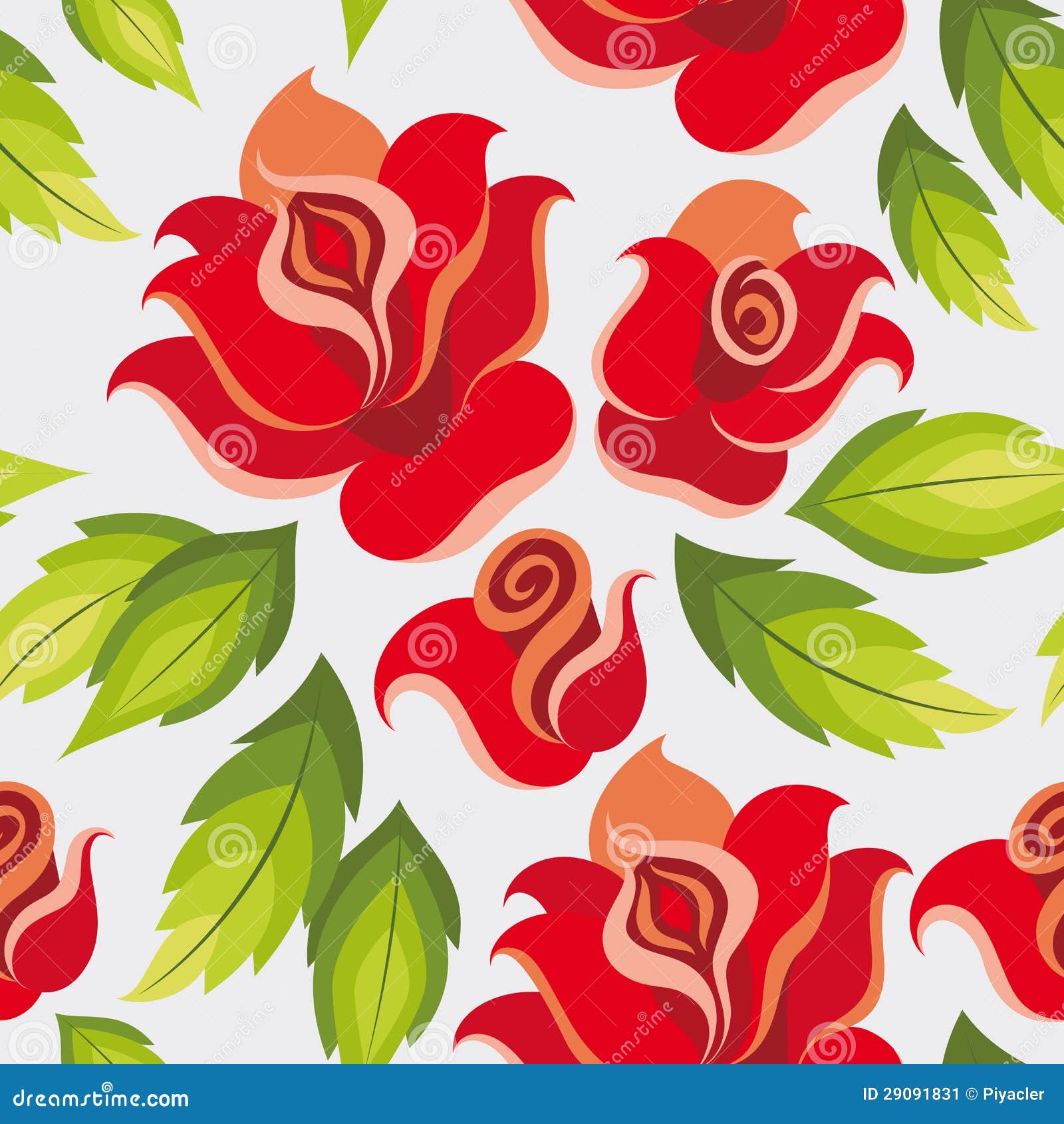 Seamless rose pattern stock vector. Illustration of clipped - 29091831