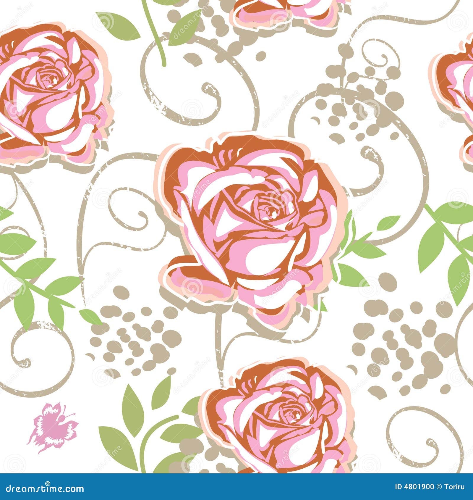 Seamless rose pattern stock vector. Illustration of elegance - 4801900