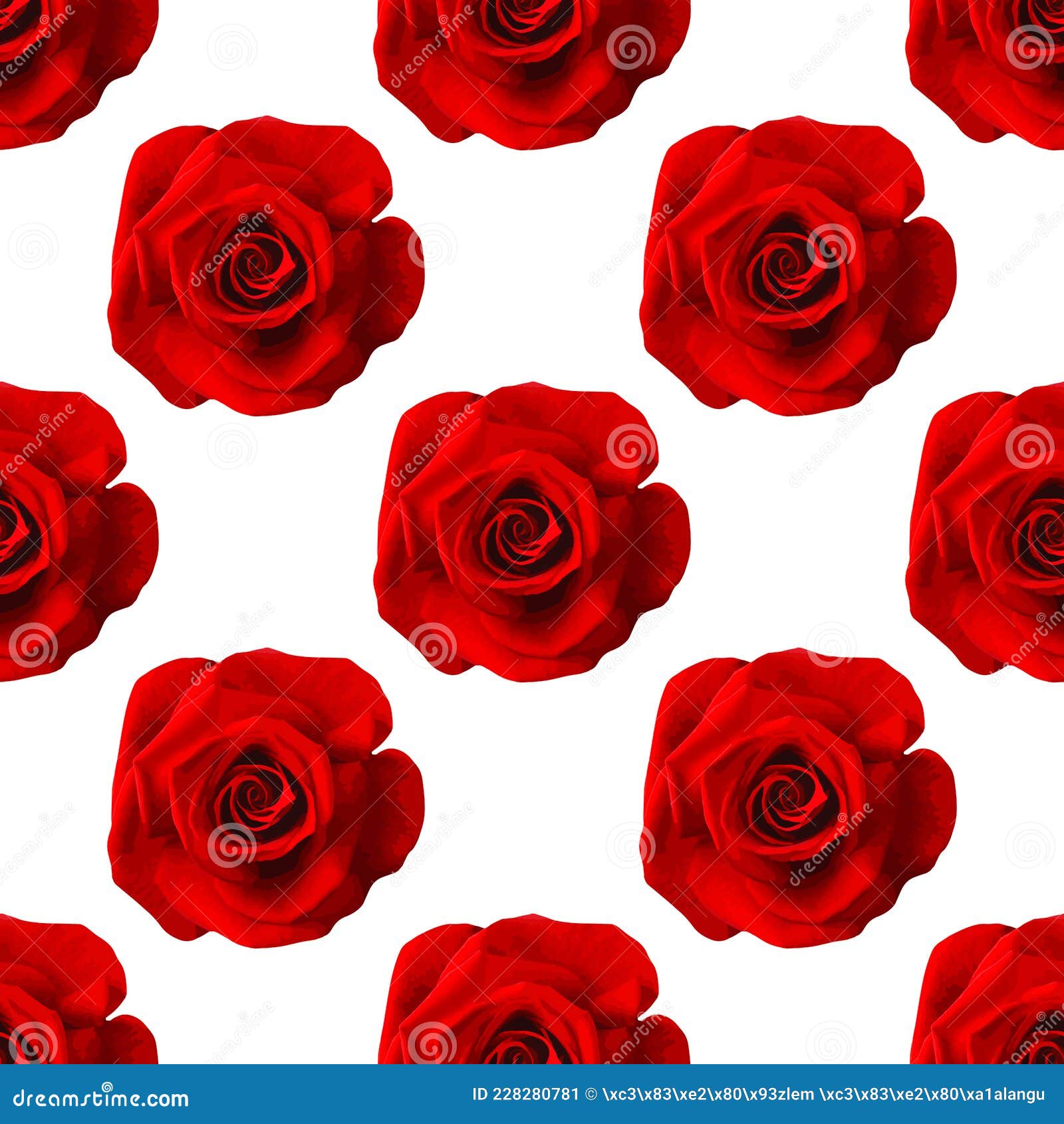 Seamless Rose Pattern and Background Vector Illustration Stock Vector ...