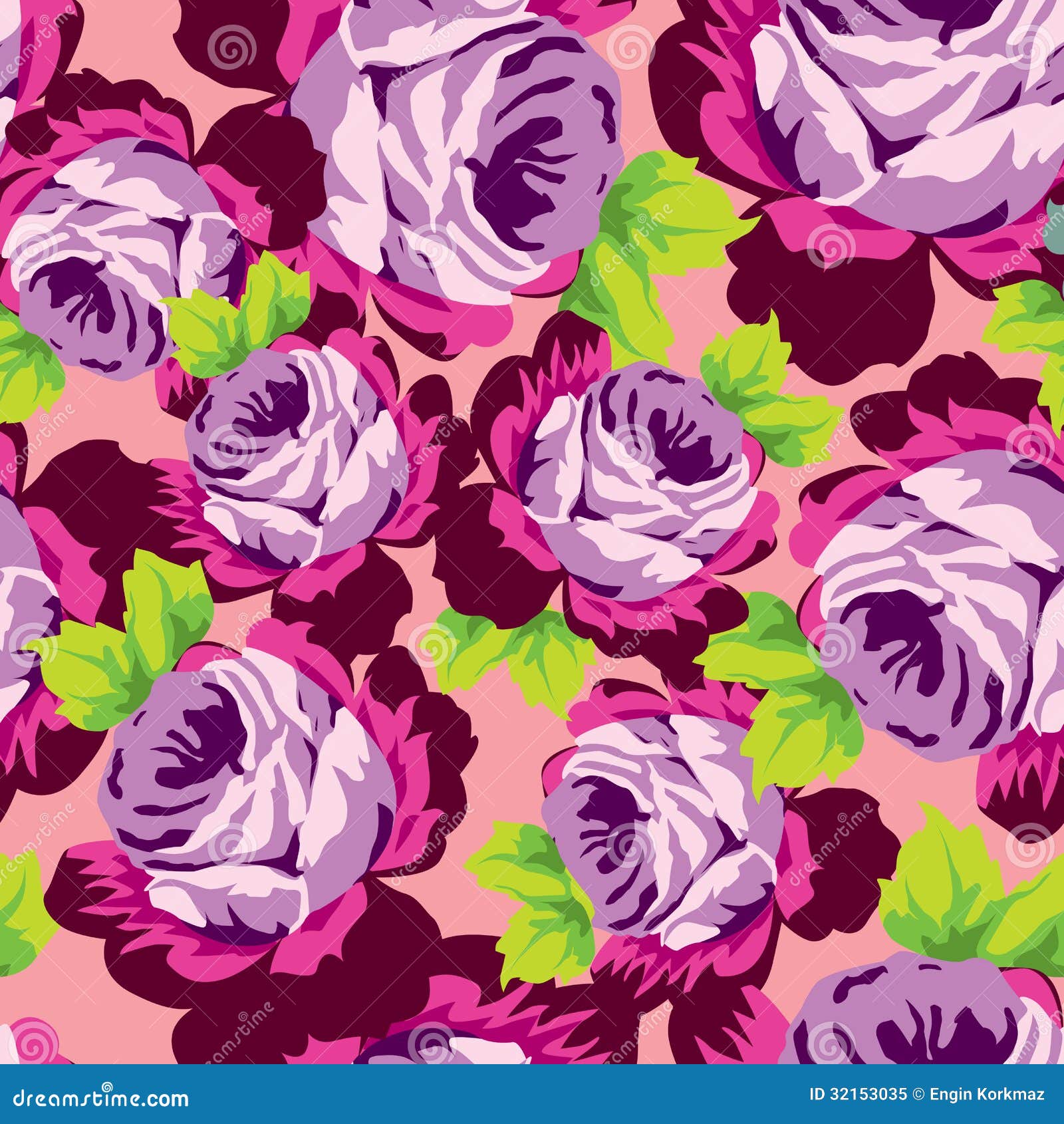 Seamless rose pattern stock vector. Illustration of element - 32153035