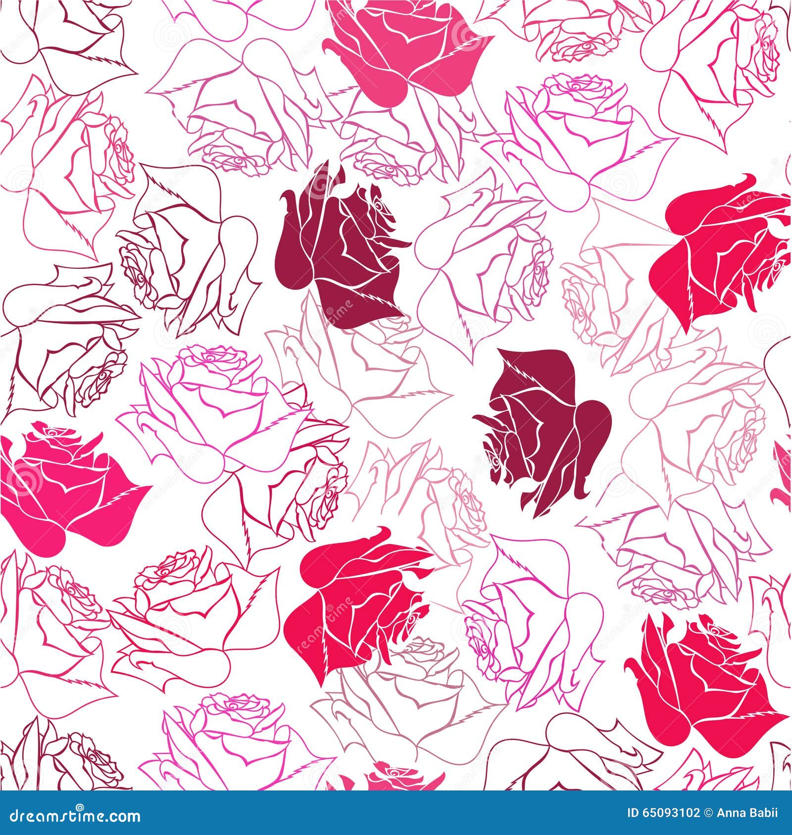 Seamless rose pattern stock vector. Illustration of flower - 65093102