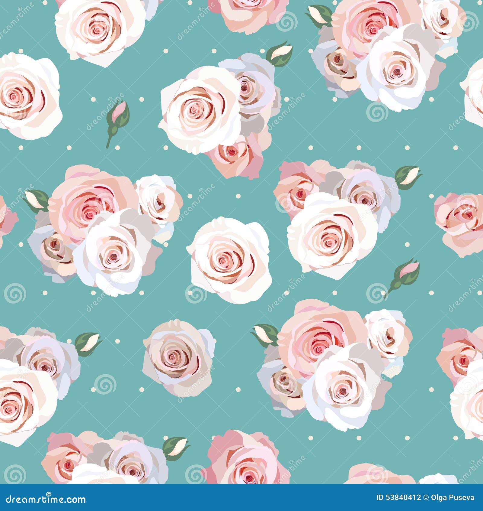 Seamless roses background stock vector. Illustration of endless - 53840412