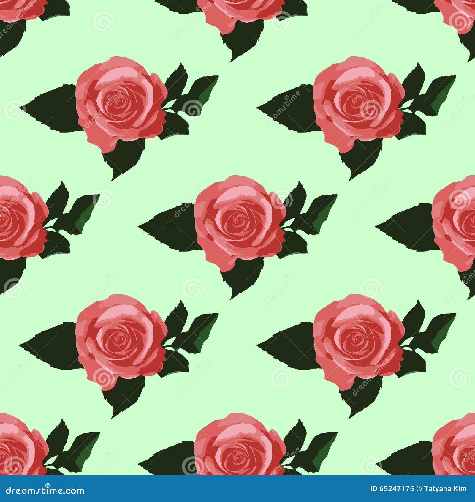 Seamless roses pattern stock vector. Illustration of decoration - 65247175