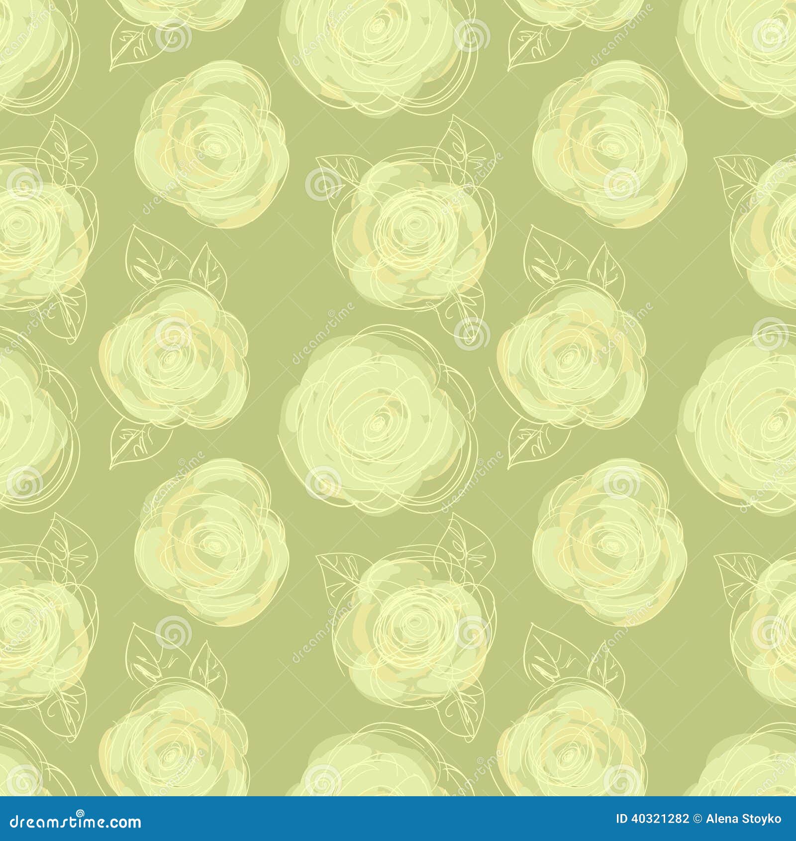 Seamless roses pattern stock vector. Illustration of beige - 40321282