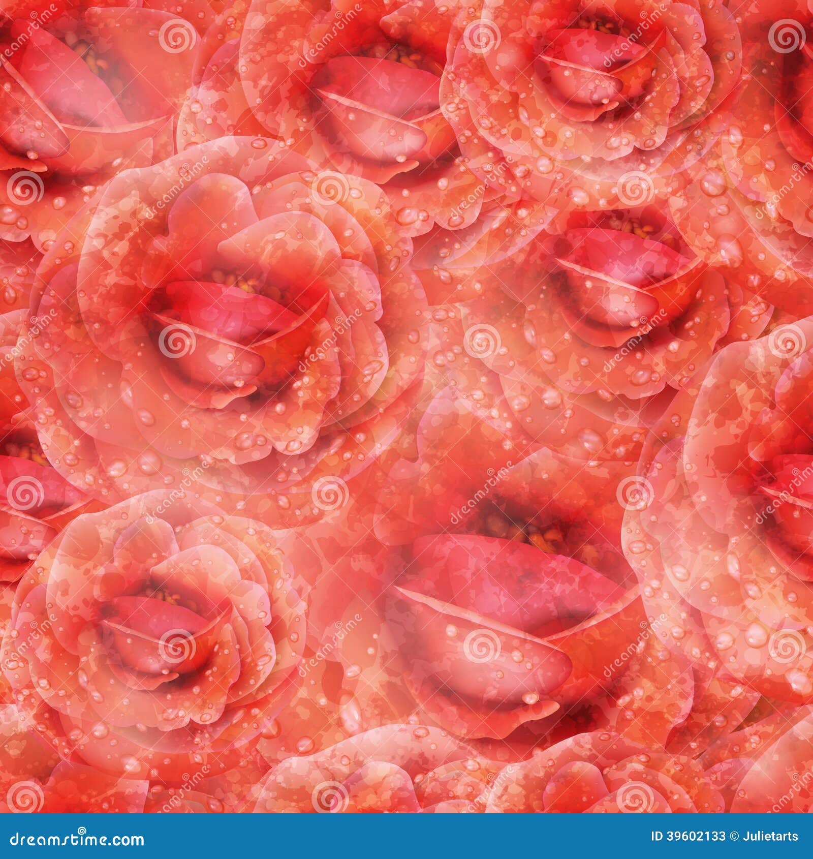 Seamless Roses Pattern. Vector, EPS 10 Stock Vector - Illustration of ...