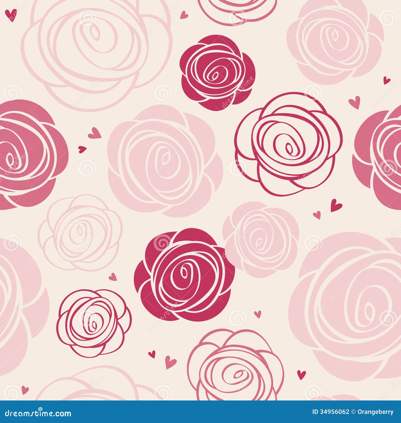 Seamless roses pattern stock vector. Illustration of botanical - 34956062