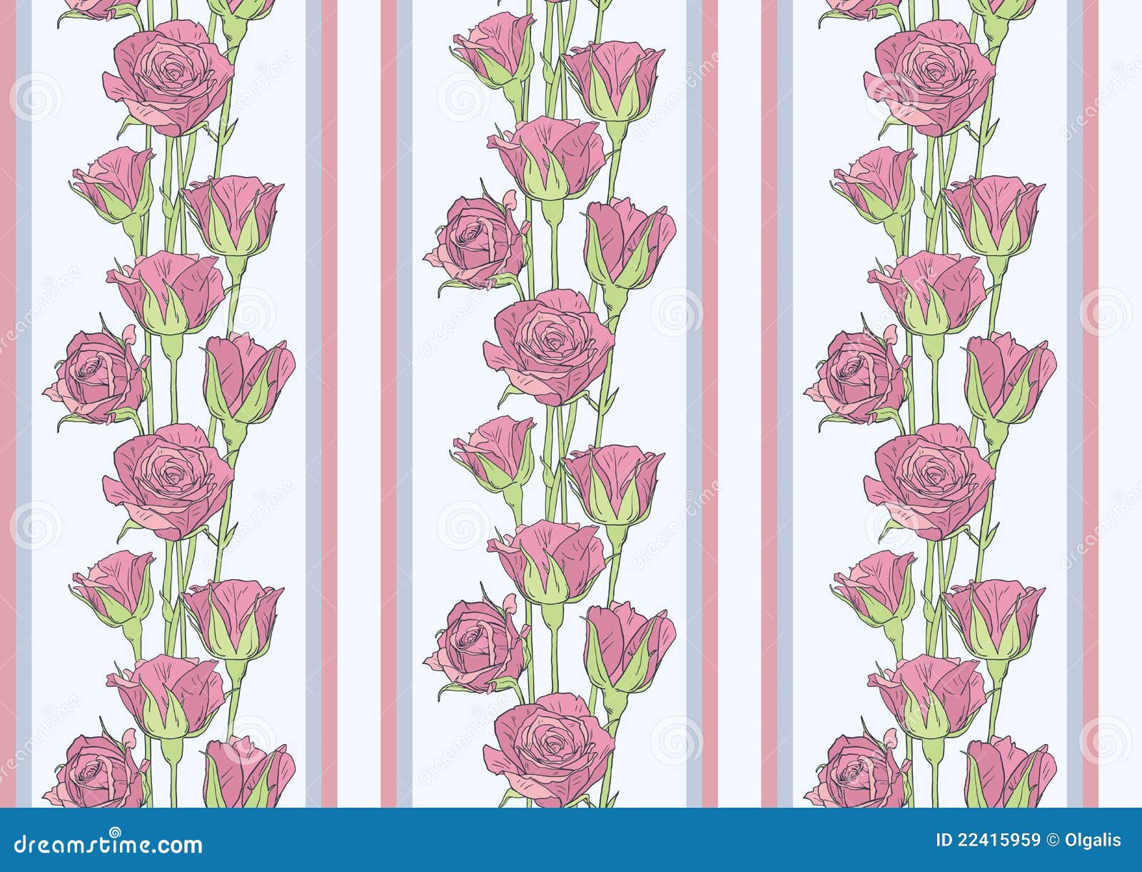 Seamless roses wallpaper stock vector. Illustration of design - 22415959