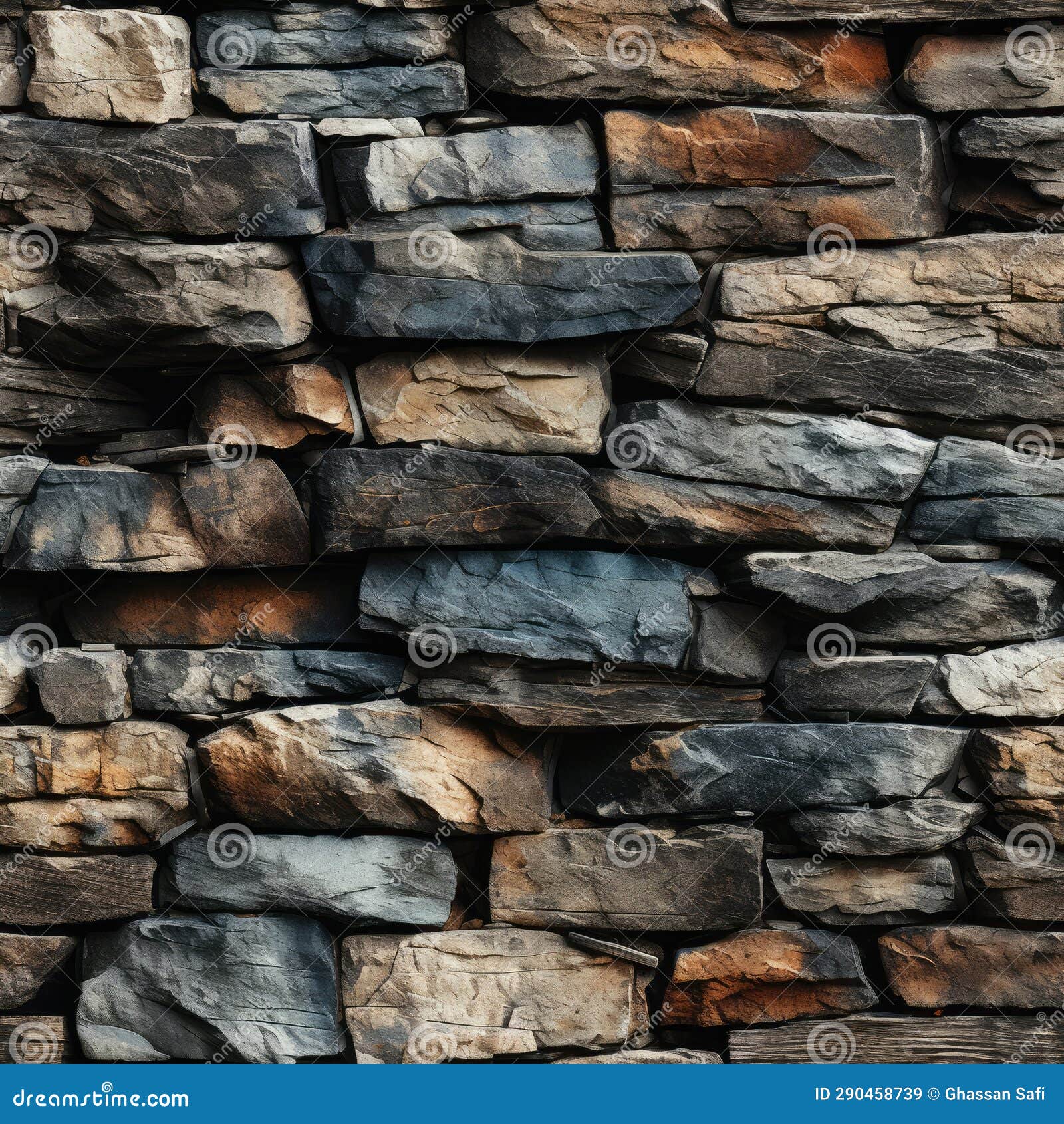 A Seamless Rough Cladding Stone Wall Stock Illustration - Illustration ...