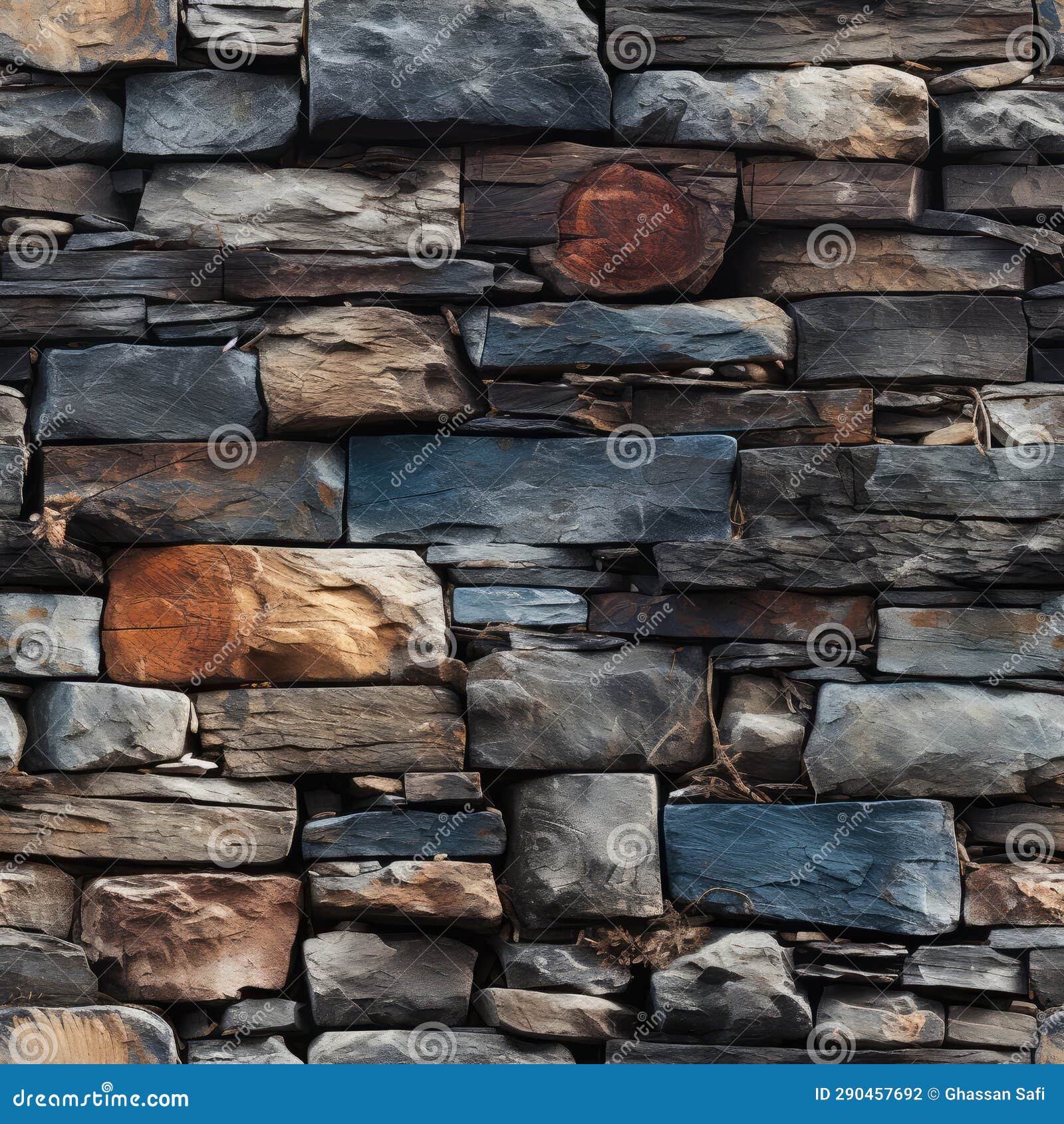 A Seamless Rough Cladding Stone Wall Stock Illustration - Illustration ...