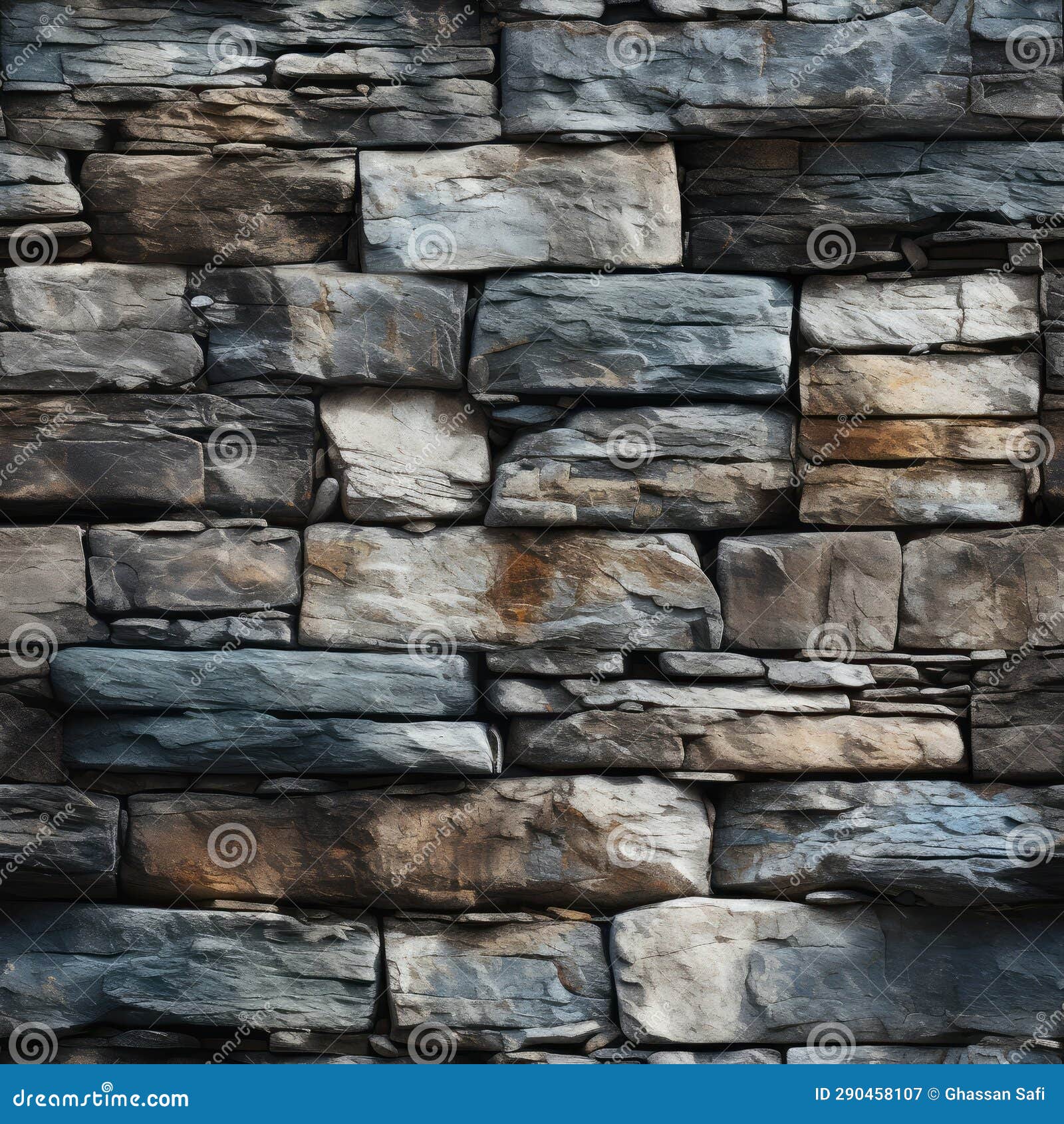 A Seamless Rough Cladding Stone Wall Stock Illustration - Illustration ...