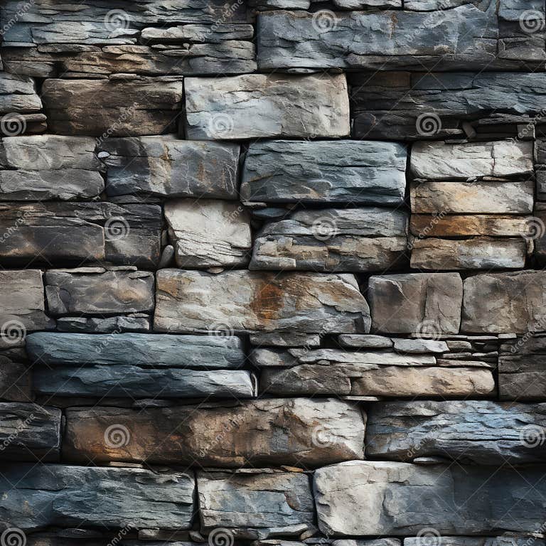 A Seamless Rough Cladding Stone Wall Stock Illustration - Illustration ...