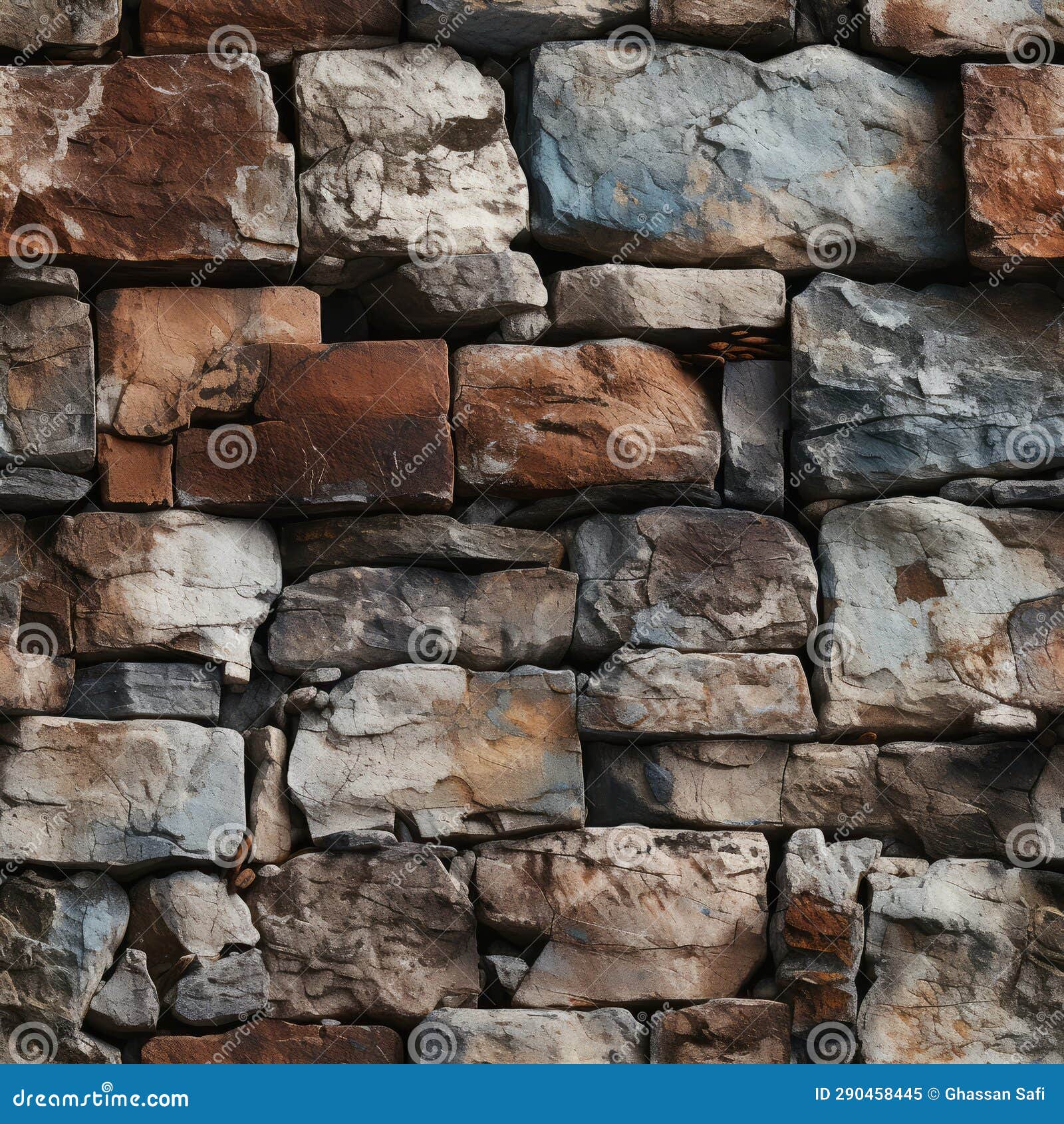 A Seamless Rough Cladding Stone Wall Stock Illustration - Illustration ...