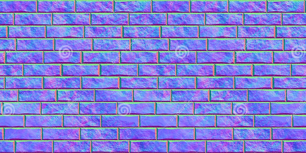 Seamless Rough Subway Brick Wall Normal Map Background Texture Stock ...