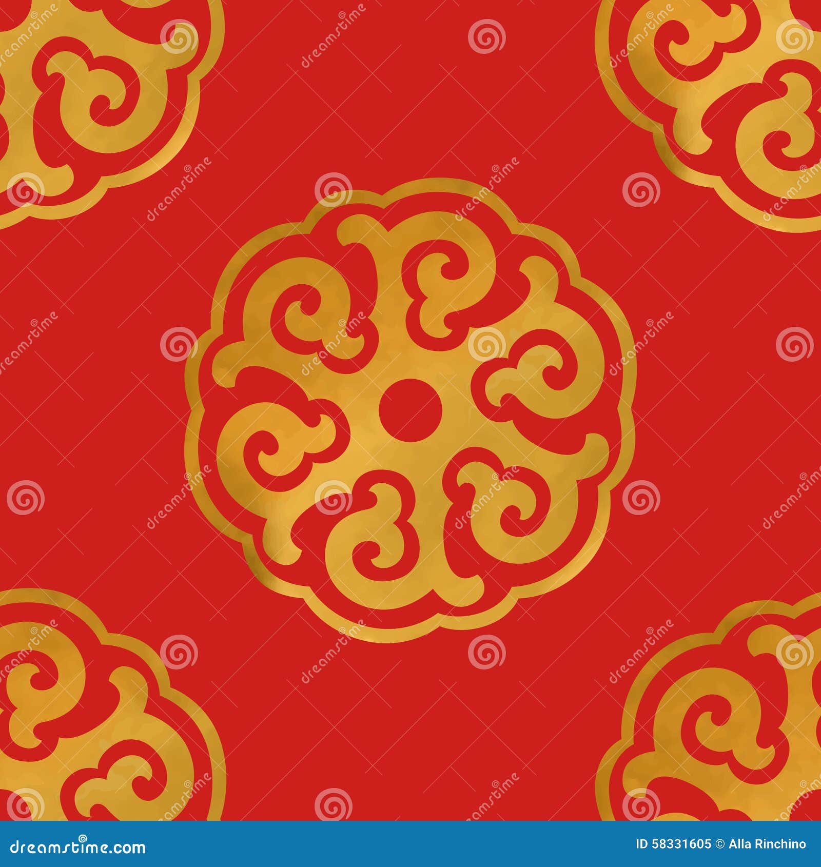 Seamless of Round Asian Ornament Stock Vector - Illustration of element ...