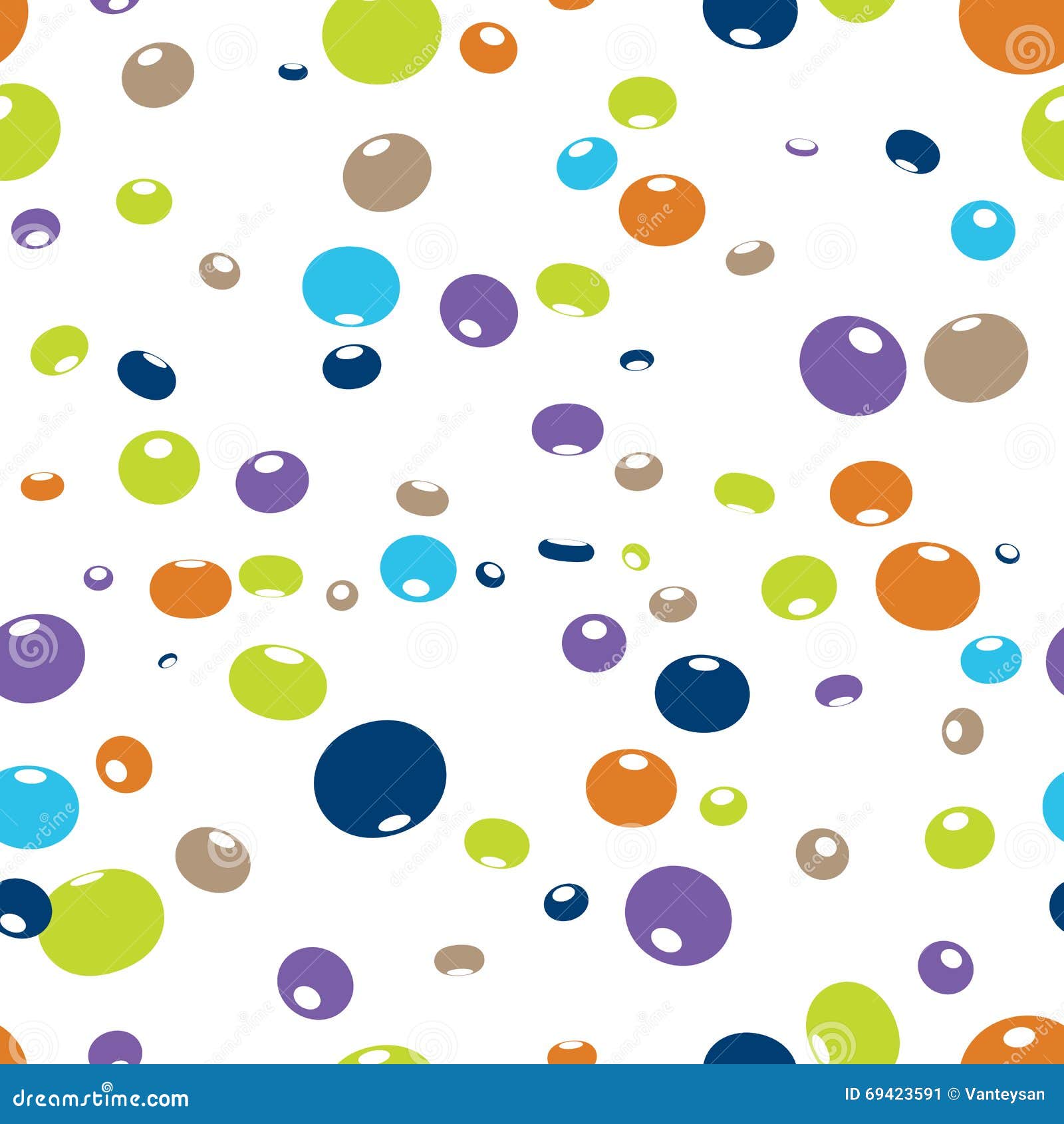 Seamless Round Bubbles Kids Pattern in Vector Stock Vector ...