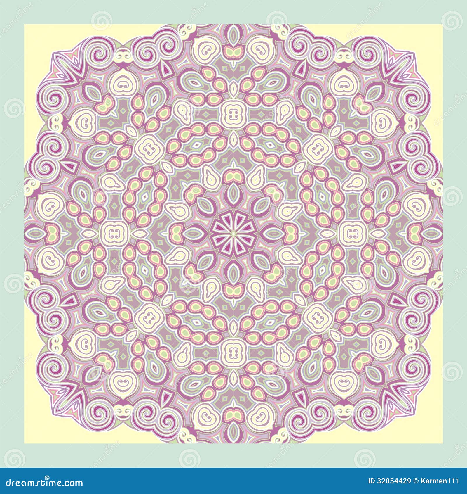 Seamless round pattern. stock vector. Illustration of fractal - 32054429