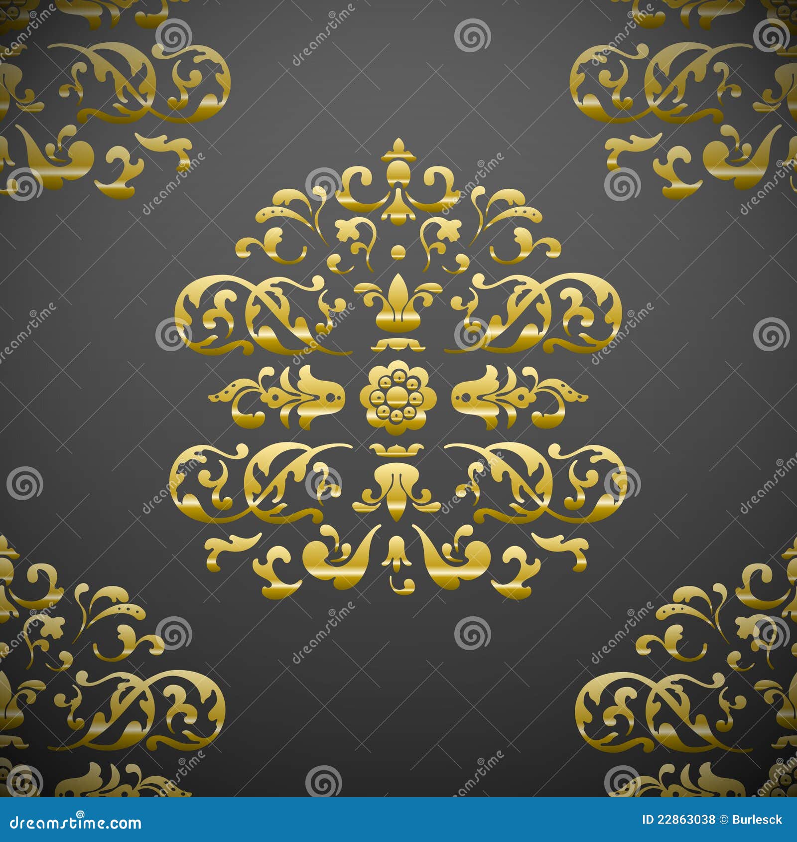 Seamless Royal Floral Pattern Stock Vector - Illustration of outline ...