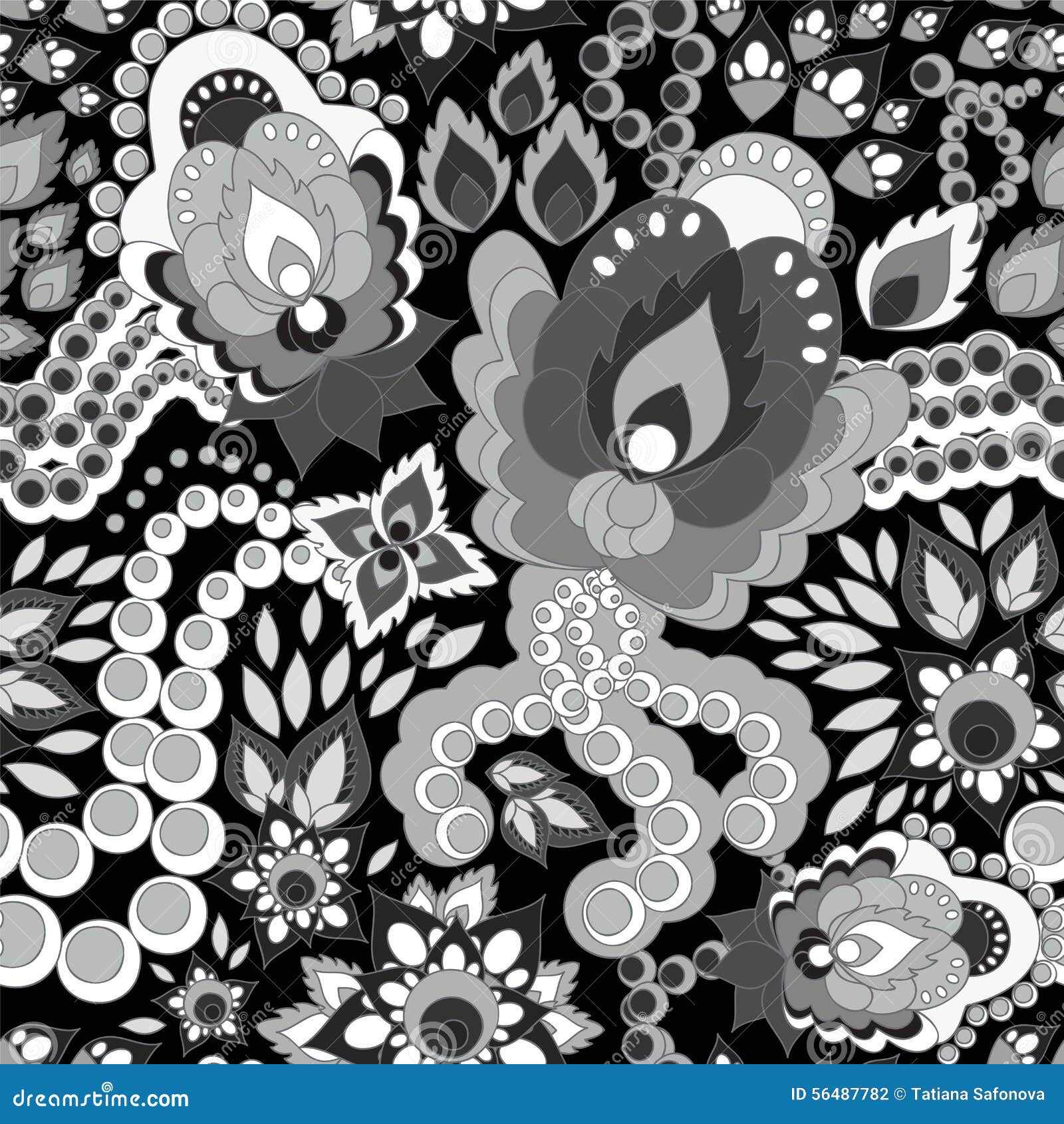 Seamless Russian Pattern.orient or Paisley Design. Illust Stock Vector ...