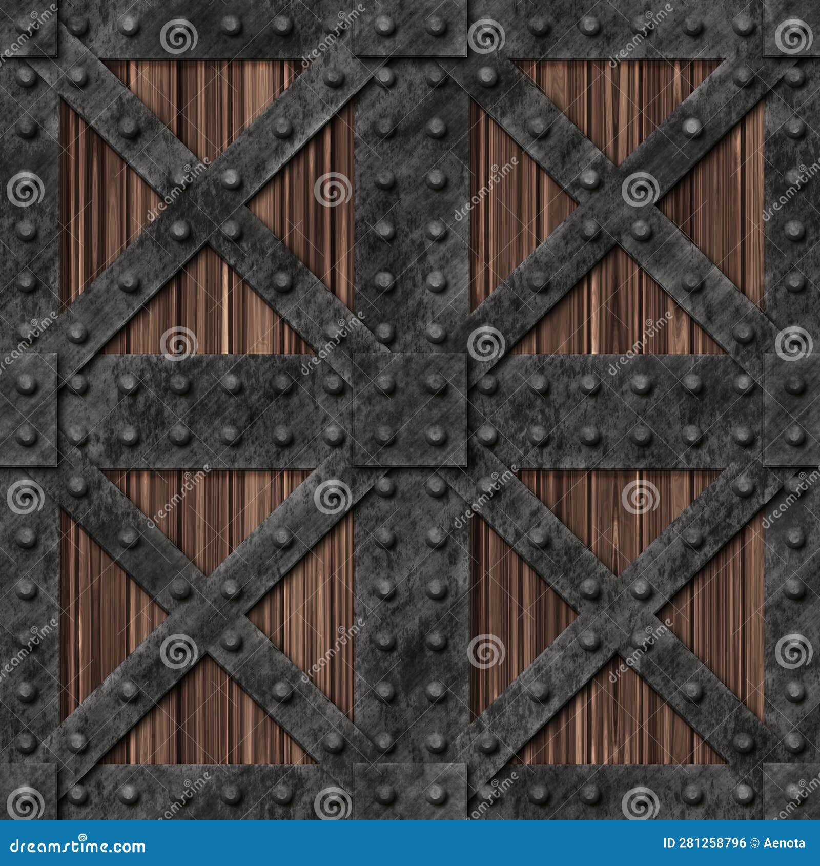 Seamless Rusty Bulkhead Metal Pattern Stock Illustration - Illustration ...