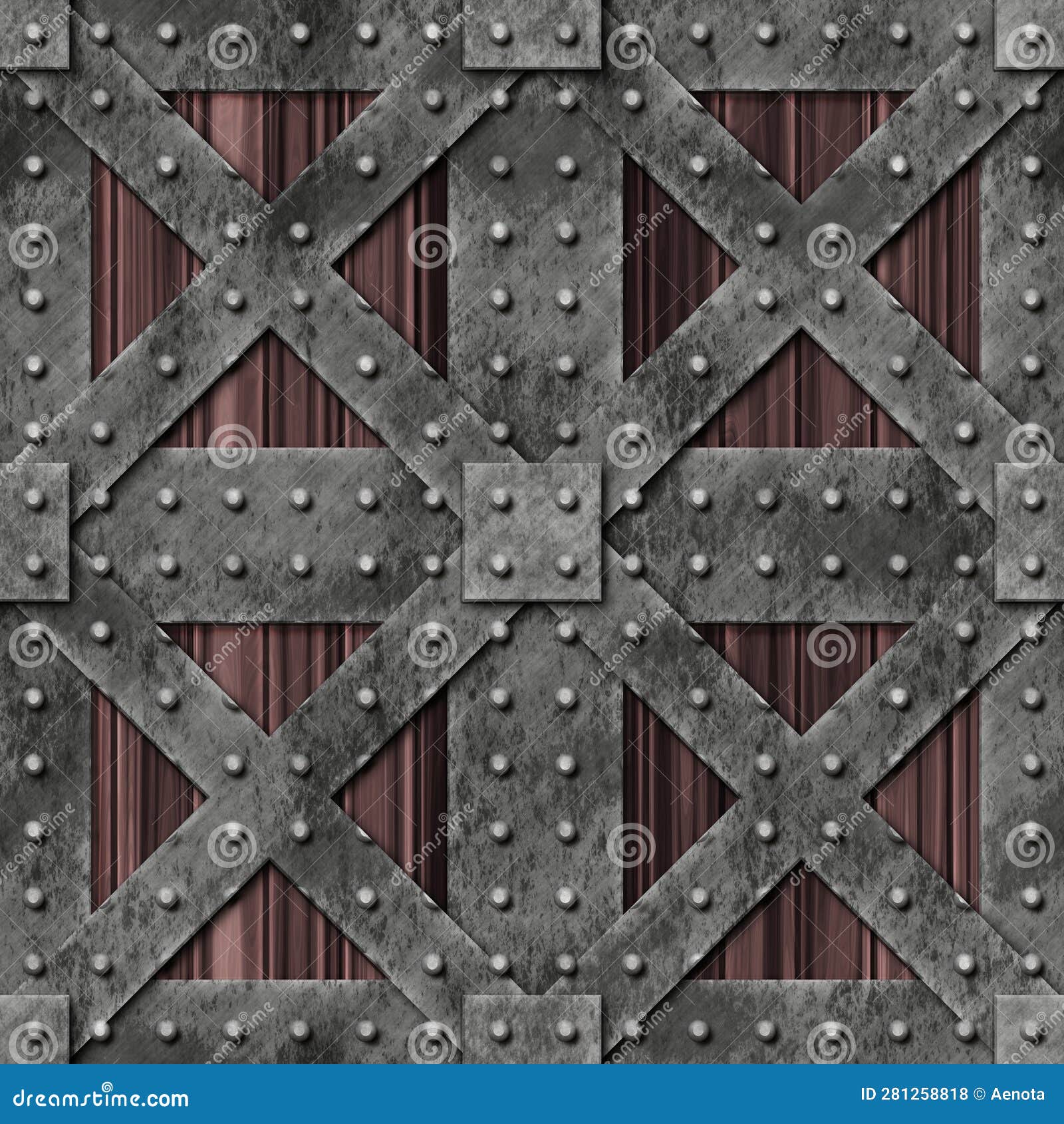 Seamless Rusty Bulkhead Metal Pattern Stock Illustration - Illustration ...